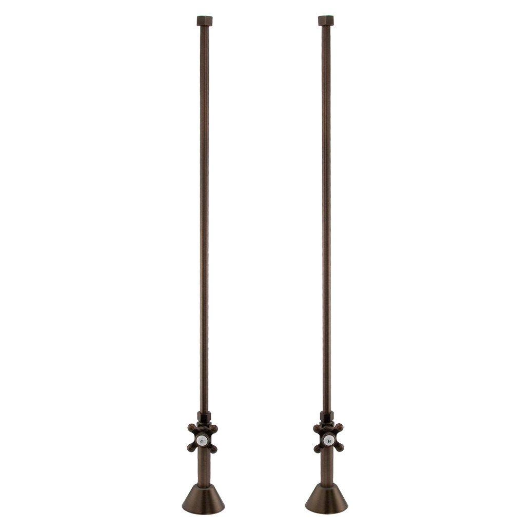Deck-Mount Supply Lines with Cross Handle Stops - for Threaded Pipe ...