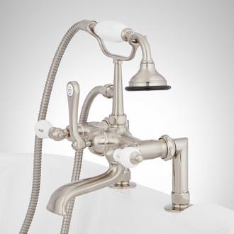 Deck-Mount Telephone Faucet - Porcelain Lever Handles and Deck Couplers ...