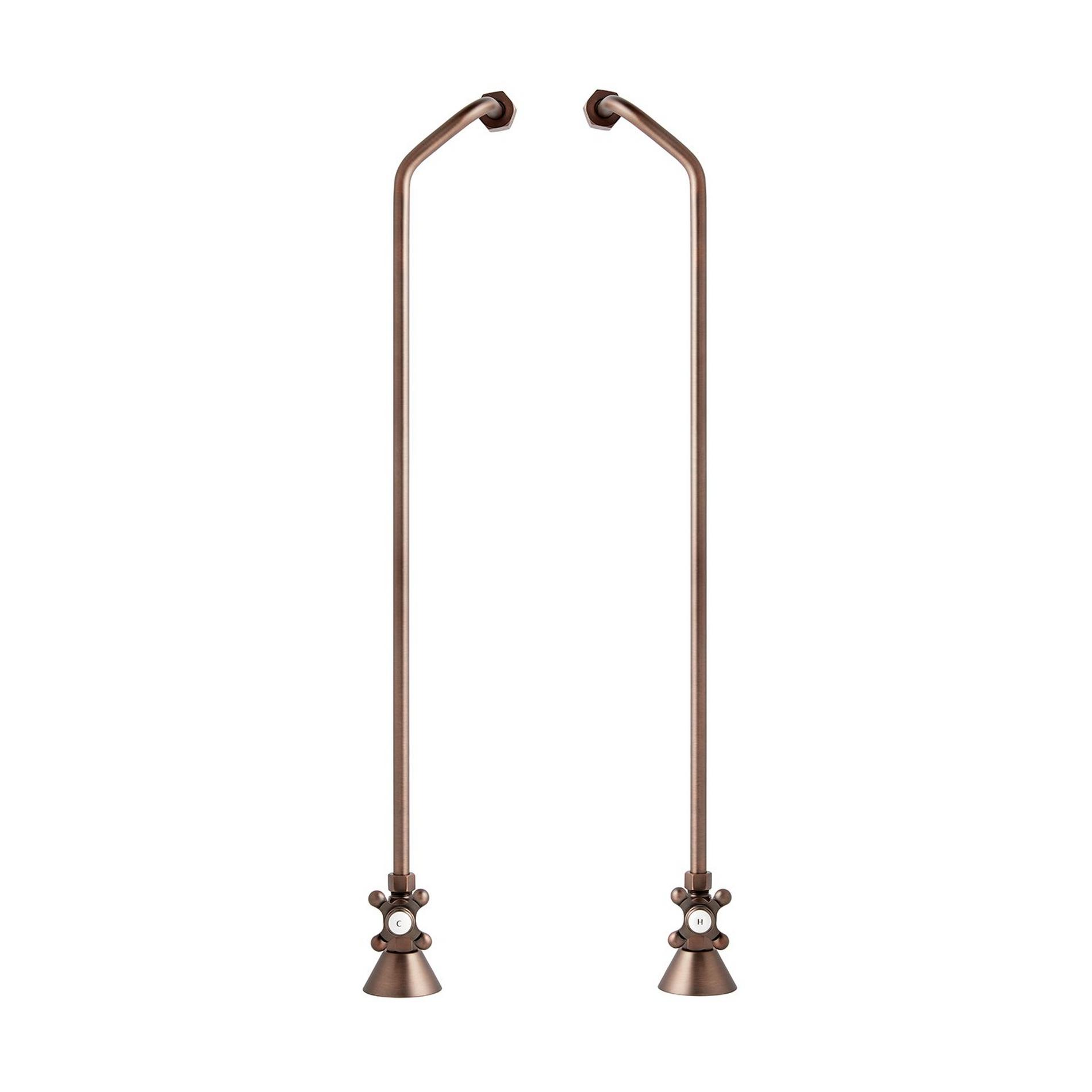 Double Offset Tub Supplies with Cross Handle Valves for Copper Pipe ...