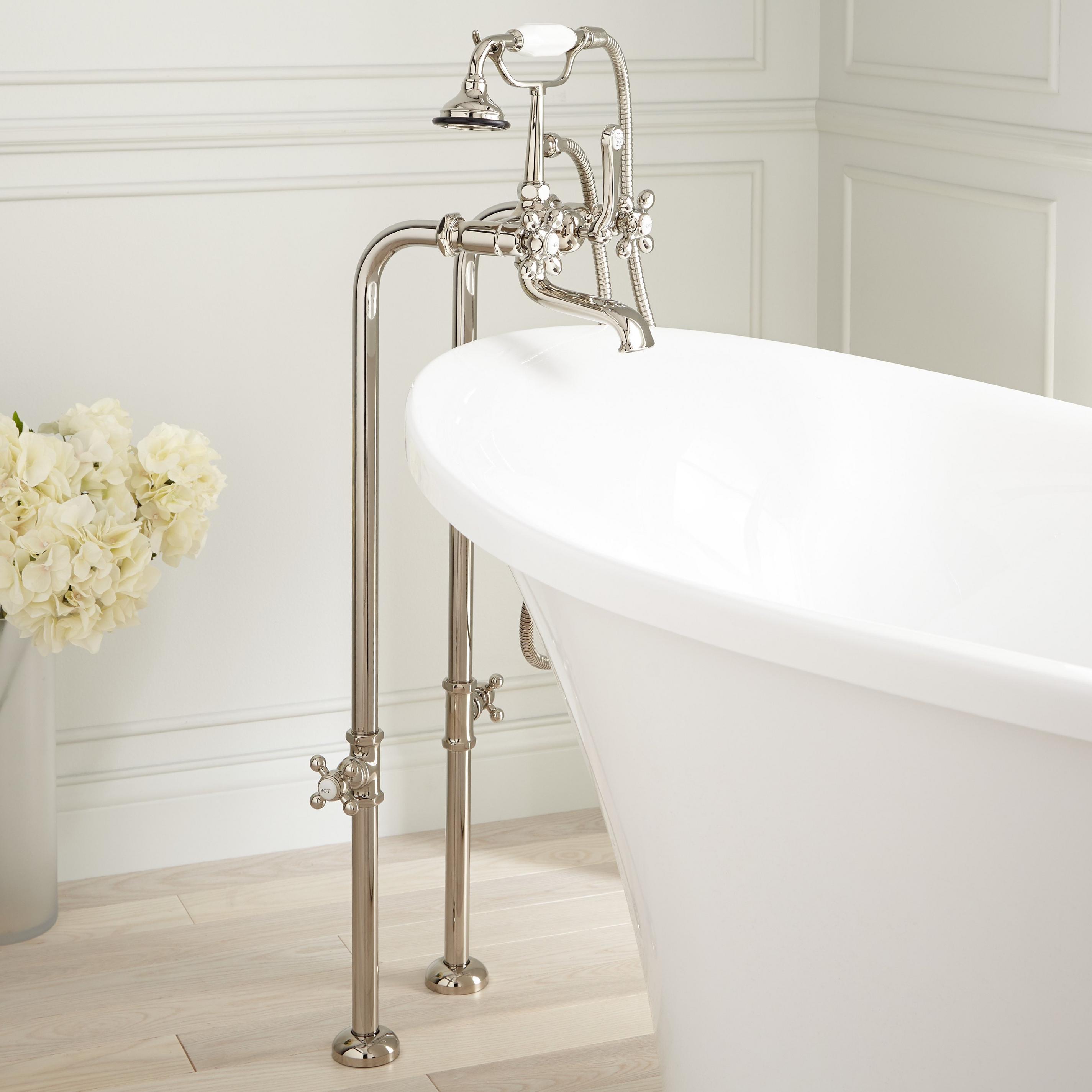 34-1/2" Freestanding Telephone Faucet, Supplies, Valves - Cross Handle ...