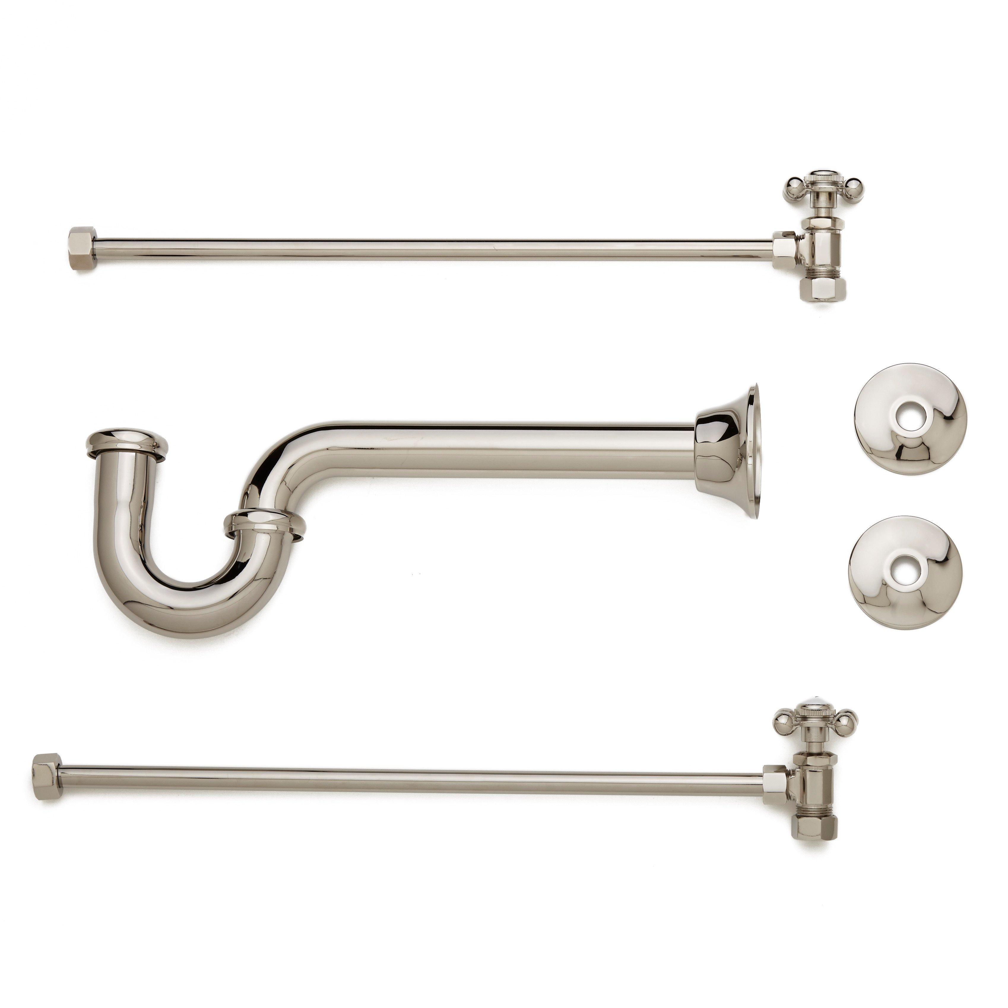 Bathroom Trim Kit For 1/2" Copper Pipe - Extra Long P-Trap - From Wall ...