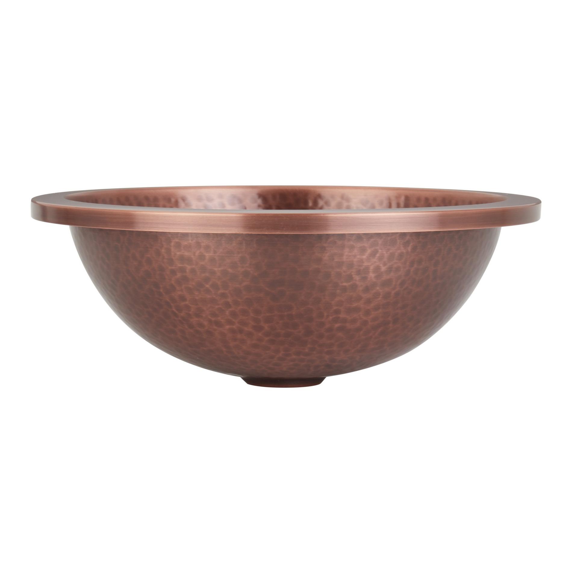 14" Rozel Undermount Round Hammered Copper Sink | Signature Hardware