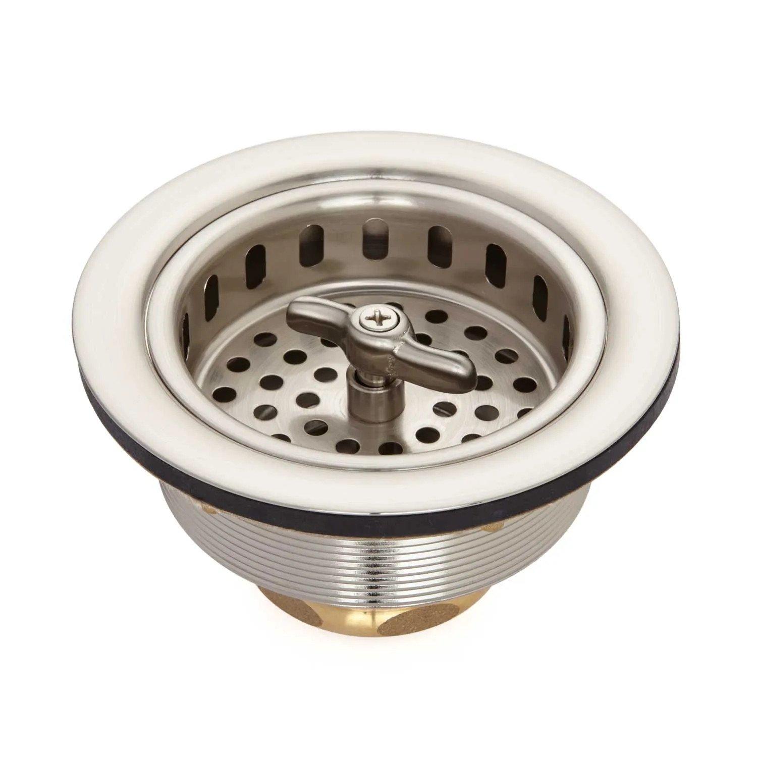 3-1/2" Wing Nut Basket Strainer - Stainless Steel/Brushed Nickel ...