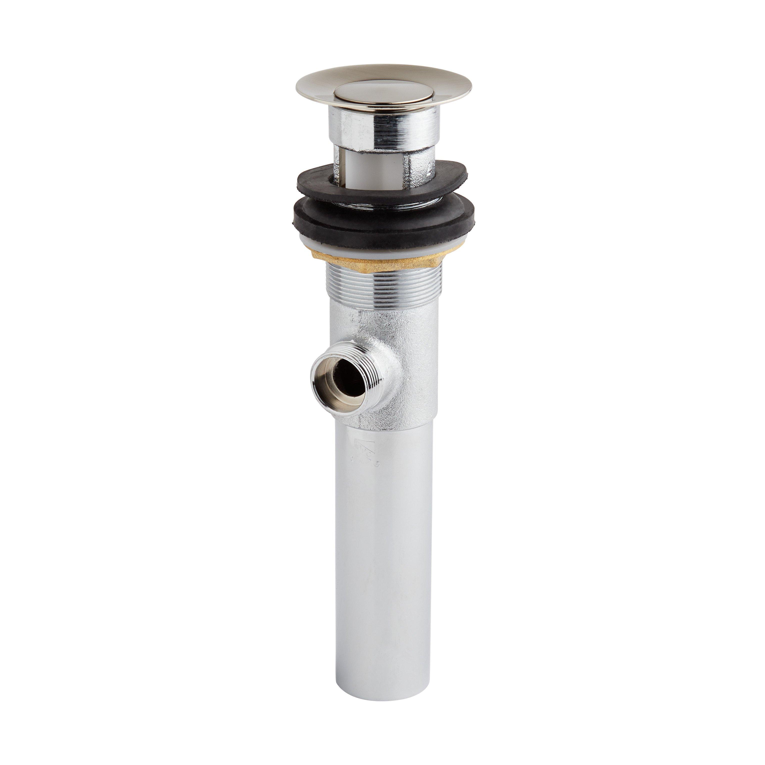 Pop-Up Drain with Plated Parts - 2-1/4" Flange, 1-1/4" Pipe - Brushed ...