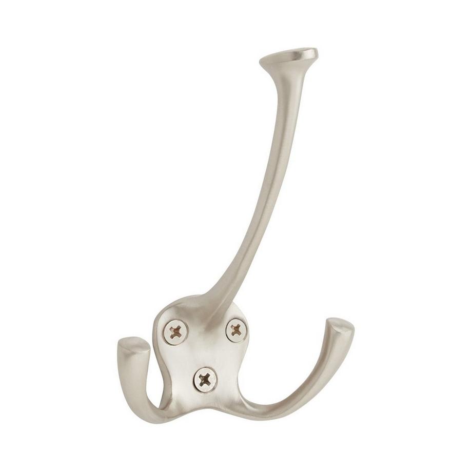 Marston Brass Double Coat Hook Brushed Nickel Signature Hardware