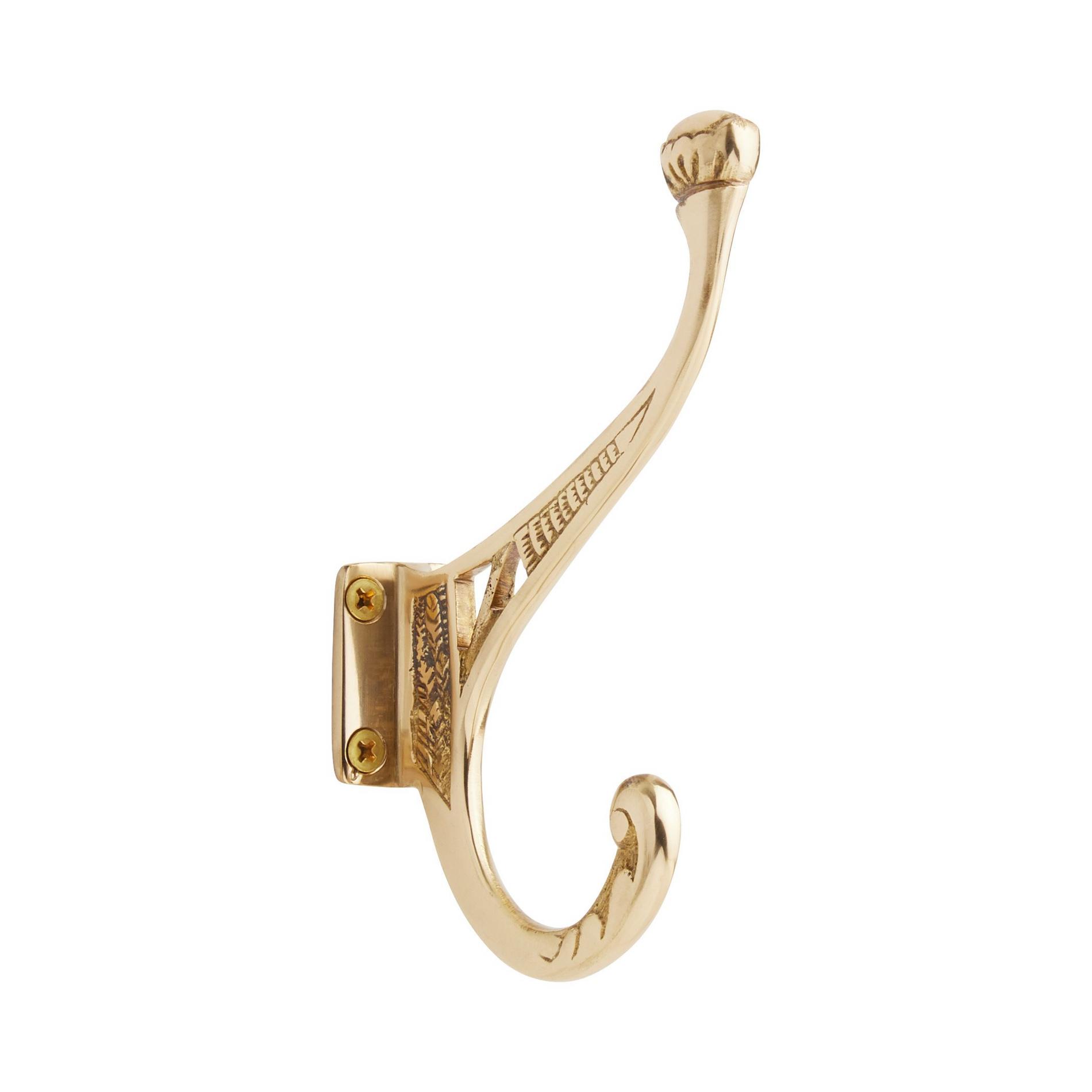 Solid Brass Ornate Double Coat Hook Signature Hardware