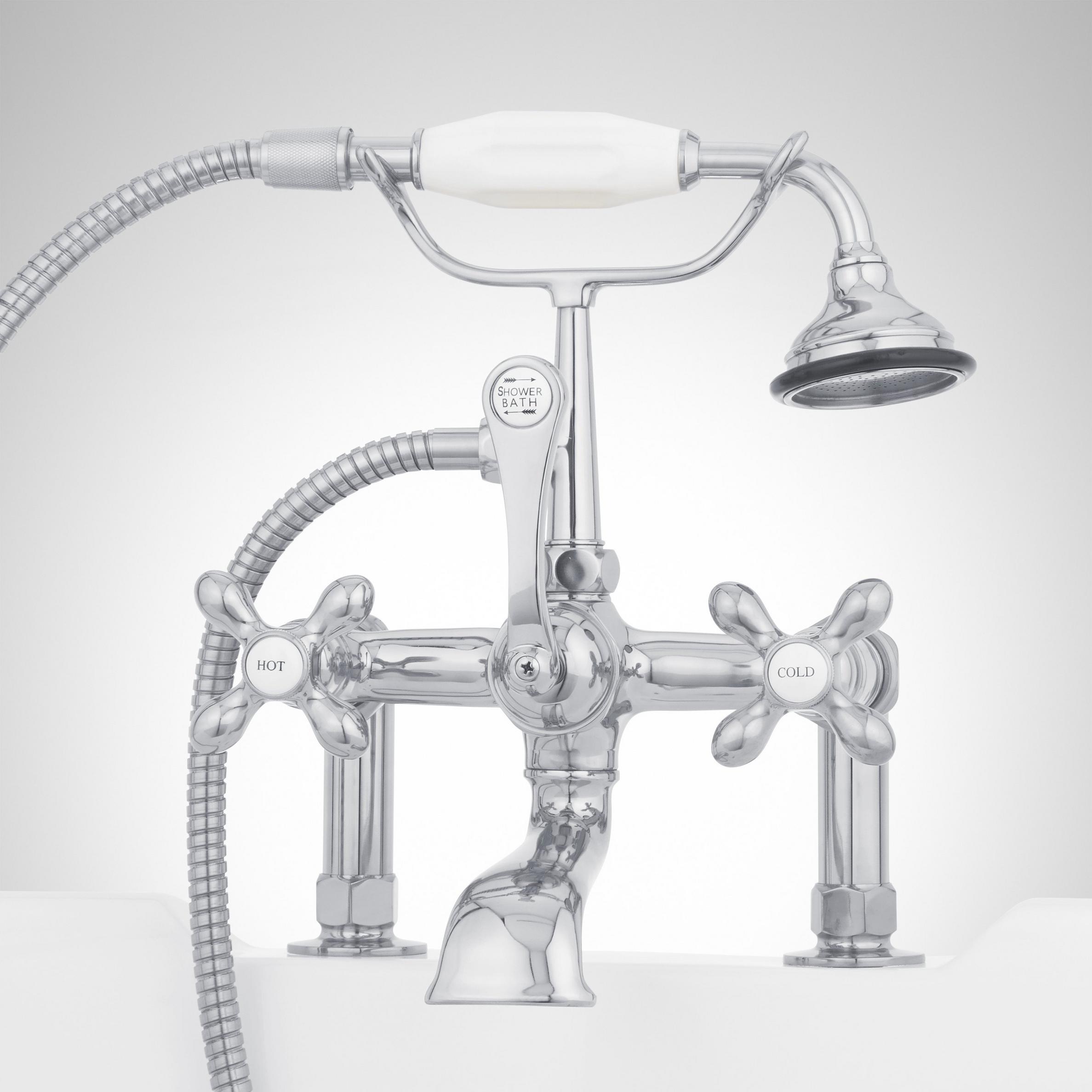 Deck-Mount Telephone Faucet with Cross Handles and Deck Couplers ...