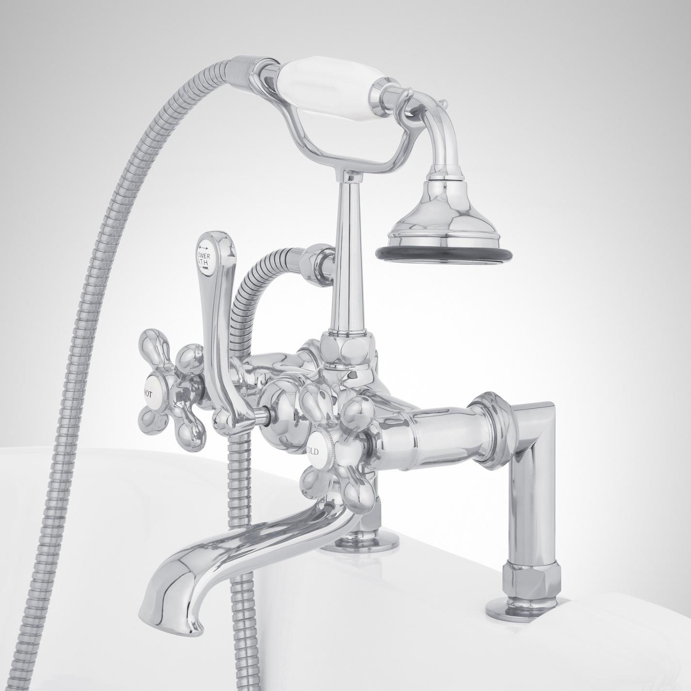 Deck-Mount Telephone Faucet with Cross Handles and Deck Couplers ...
