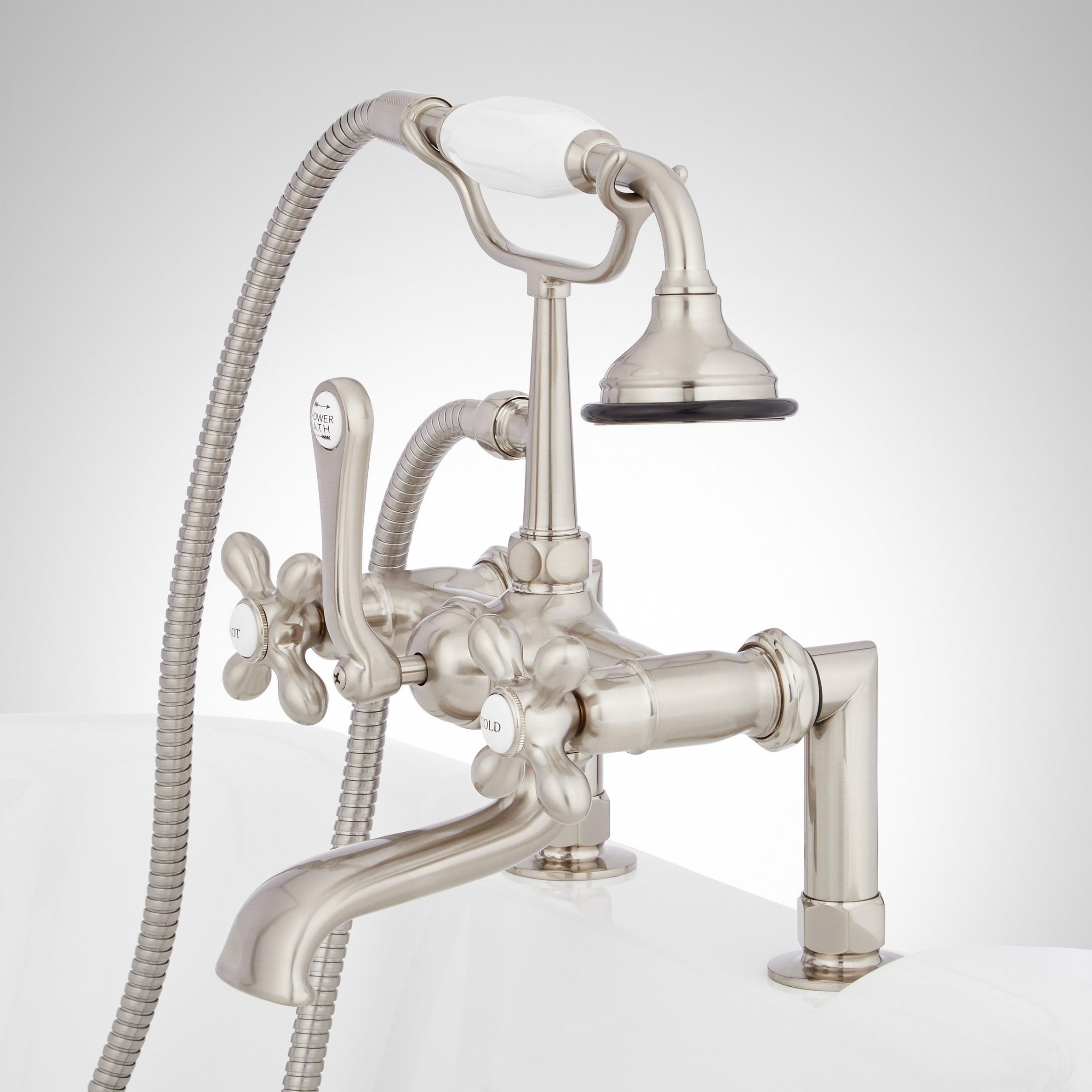 Deck-Mount Telephone Faucet with Cross Handles and Deck Couplers ...