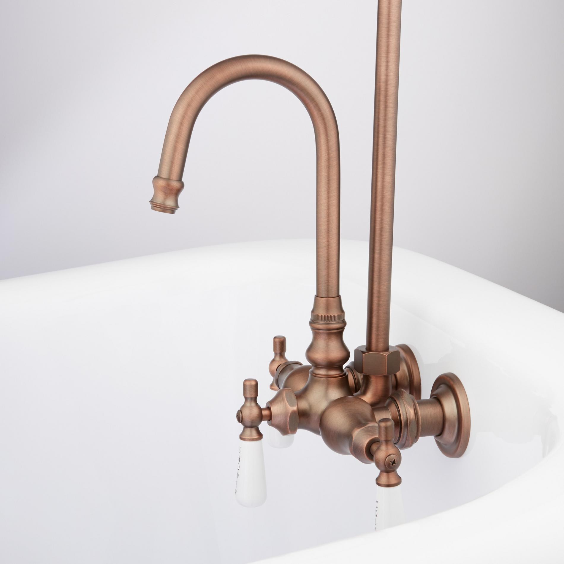 Gooseneck Leg Tub Diverter Valve - Oil Rubbed Bronze | Signature Hardware