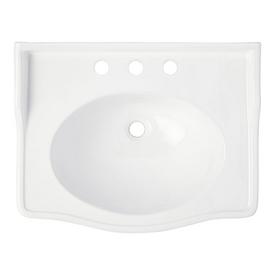 Cierra Porcelain Pedestal Sink - 8" Centers - White | Signature Hardware