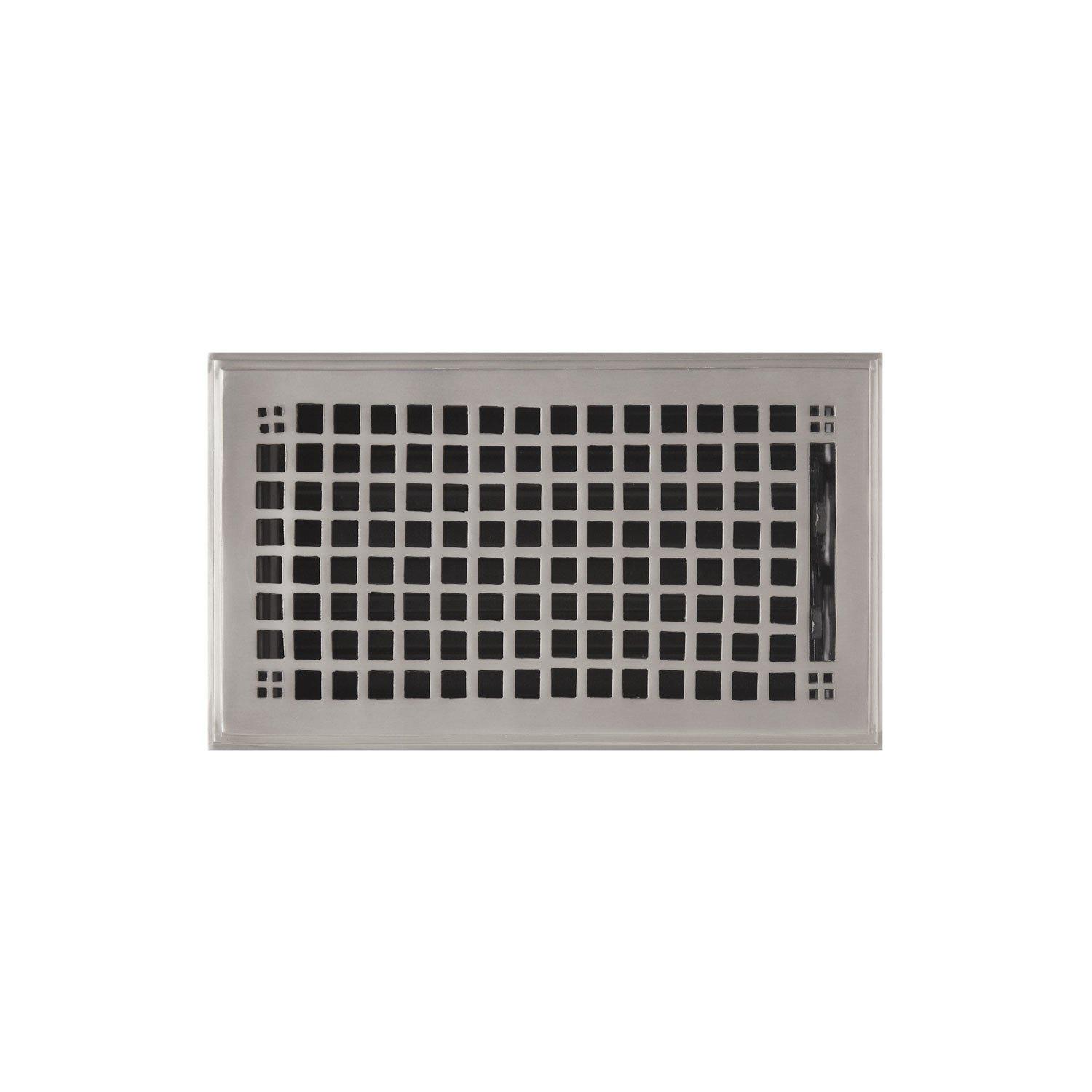 Mission Brass Floor Register - Brushed Nickel 6" x 10" (6-3/4" x 11-5/8 ...