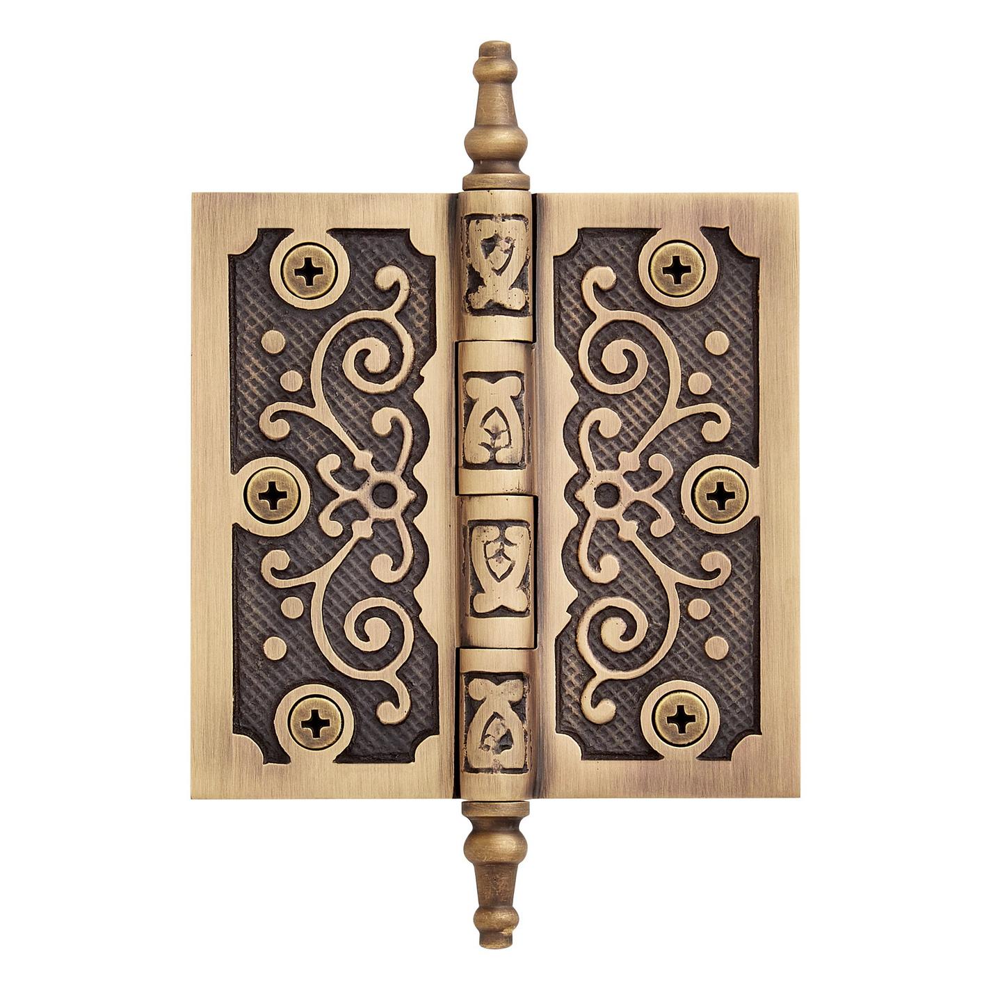 Solid Brass Ornate Door Hinge | Signature Hardware