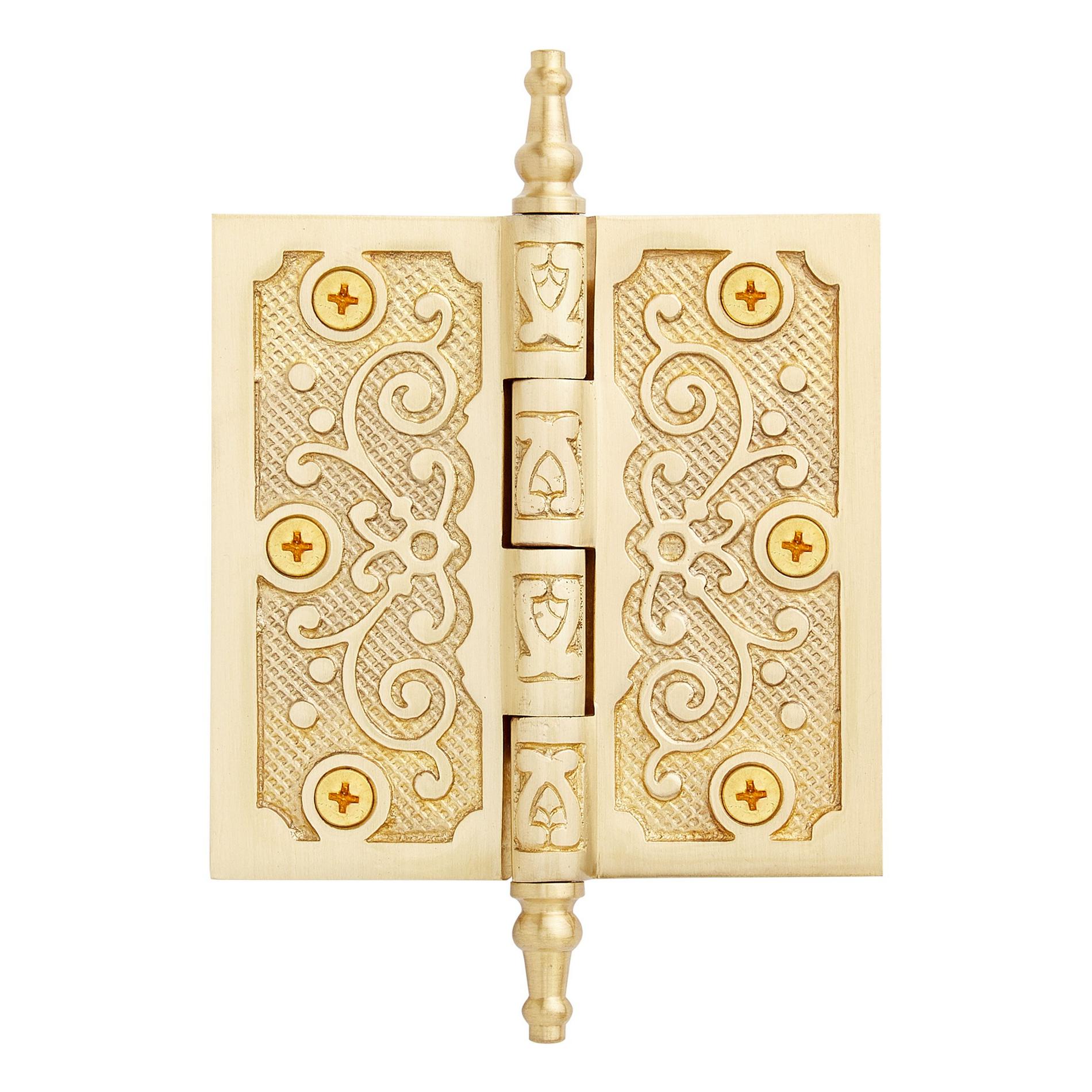 Solid Brass Ornate Door Hinge | Signature Hardware