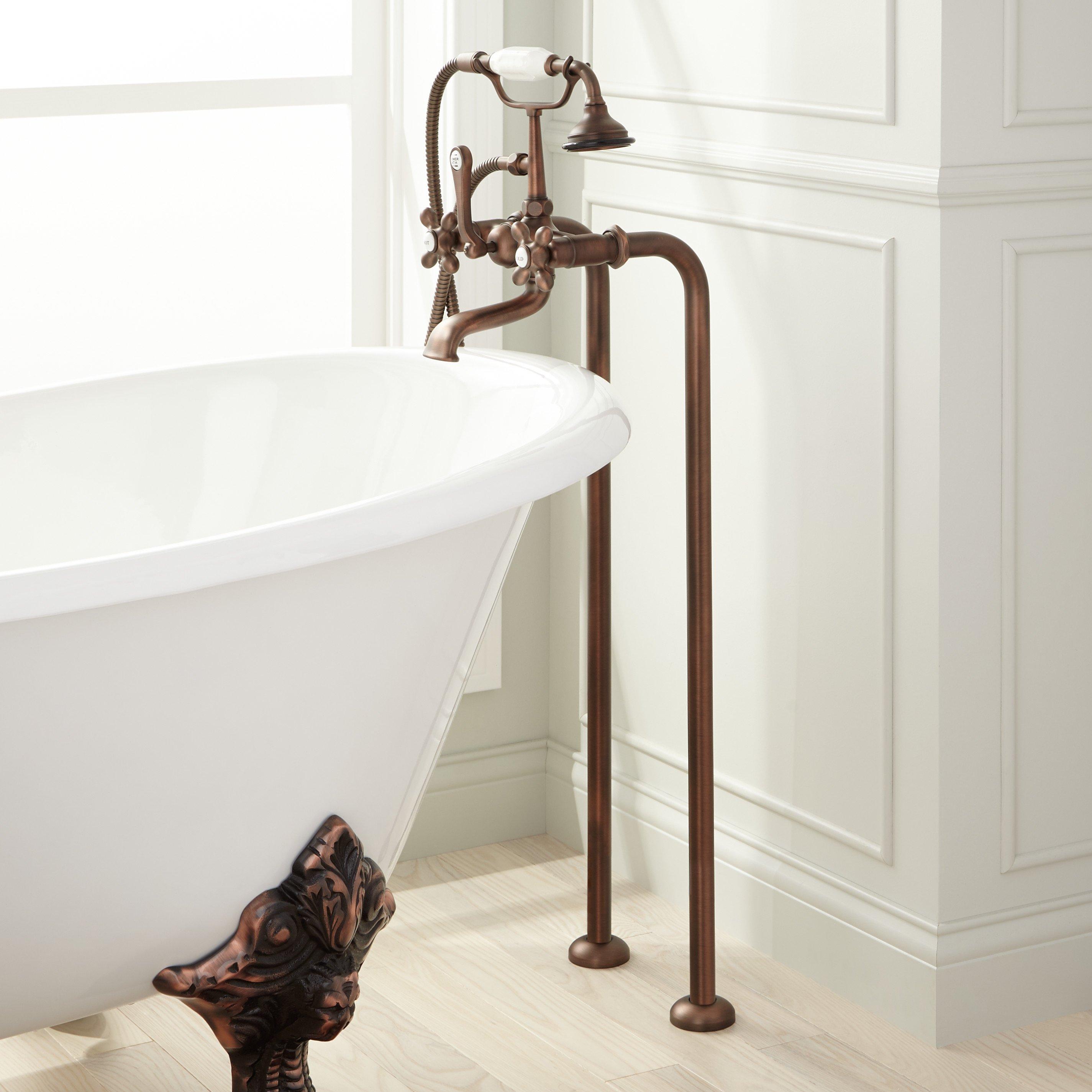 Freestanding Telephone Tub Faucet Supplies Cross Handles Signature Hardware
