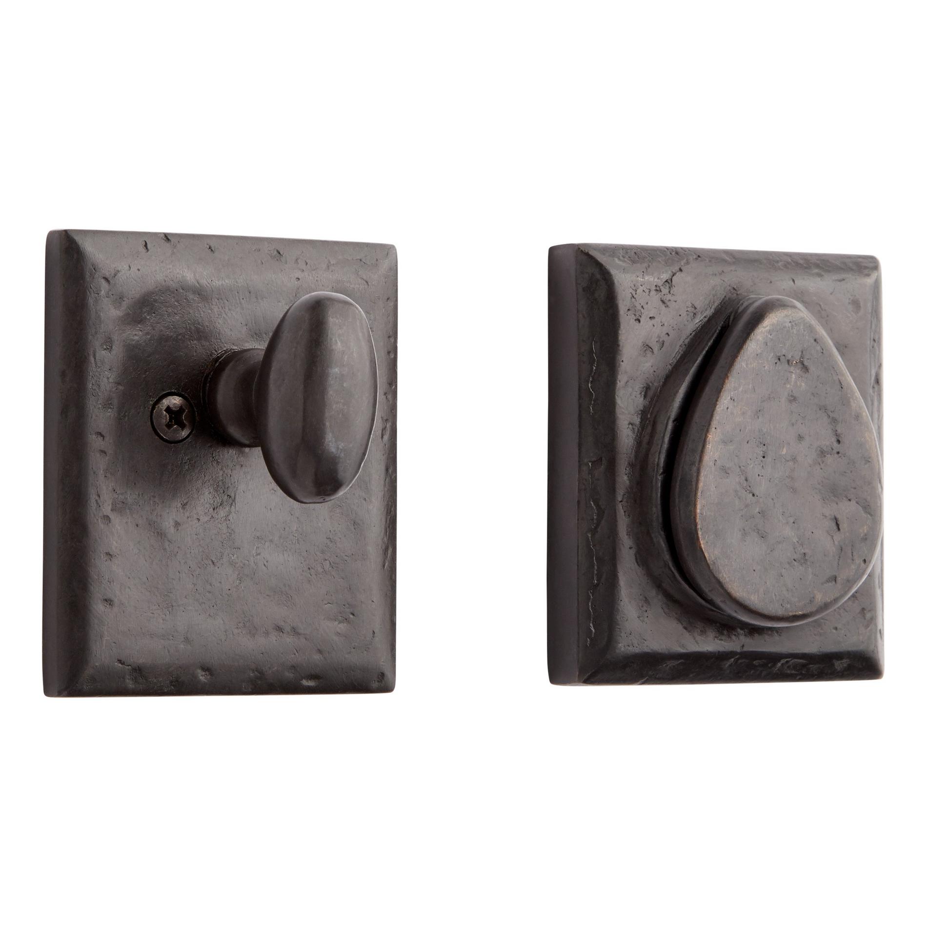 Solid Bronze Rectangular Deadbolt Lock - Dark Bronze | Signature Hardware