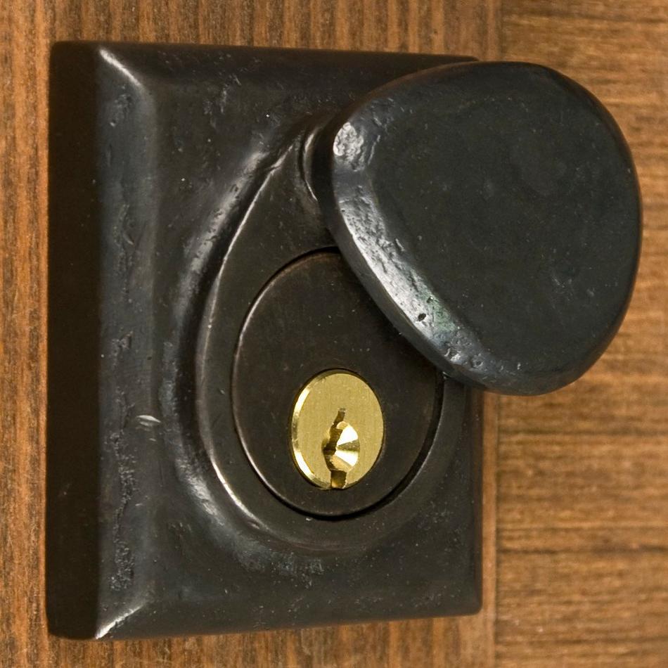 Solid Bronze Rectangular Deadbolt Lock - Dark Bronze | Signature Hardware