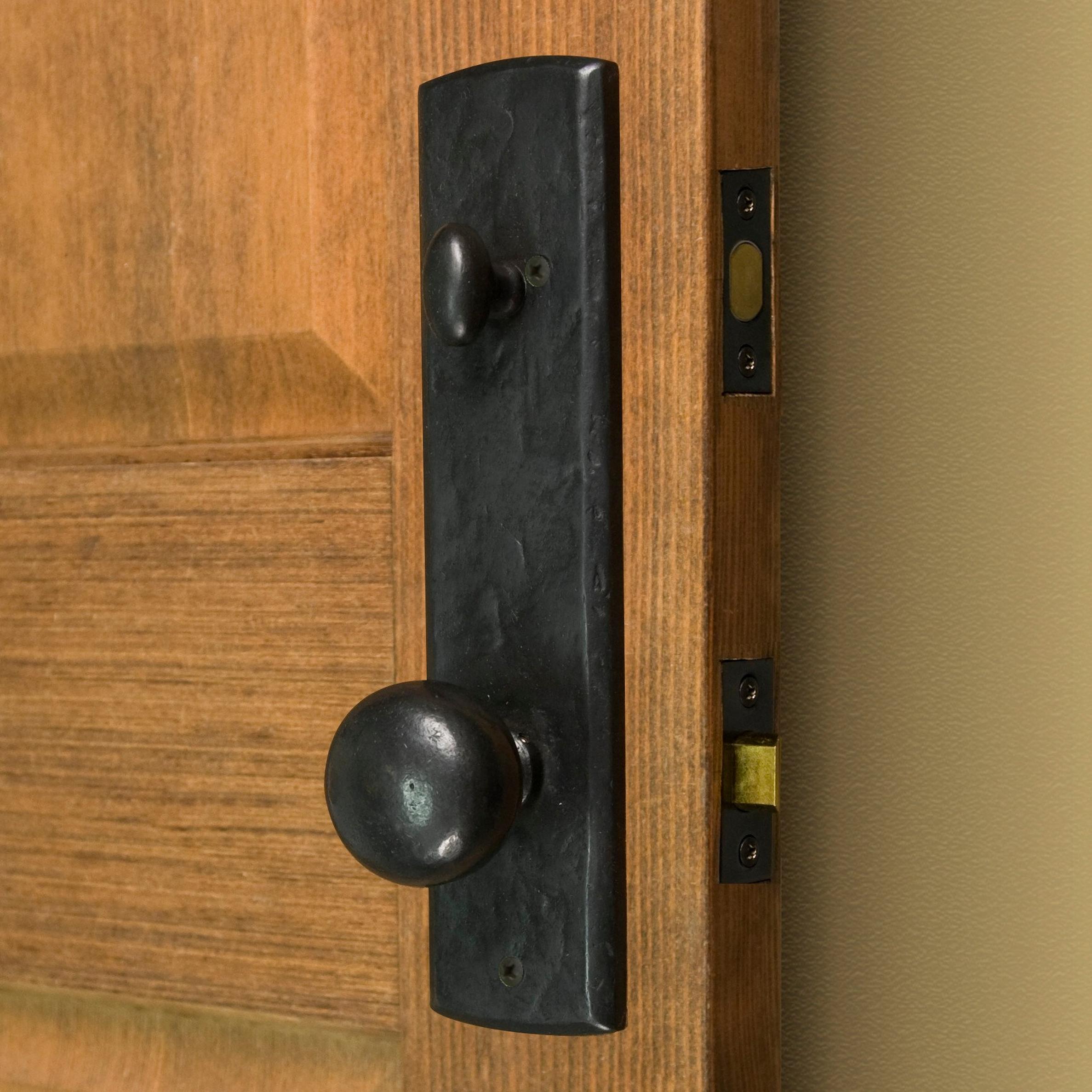 Ellis Solid Bronze Entrance Door Set with Round Knob | Signature Hardware