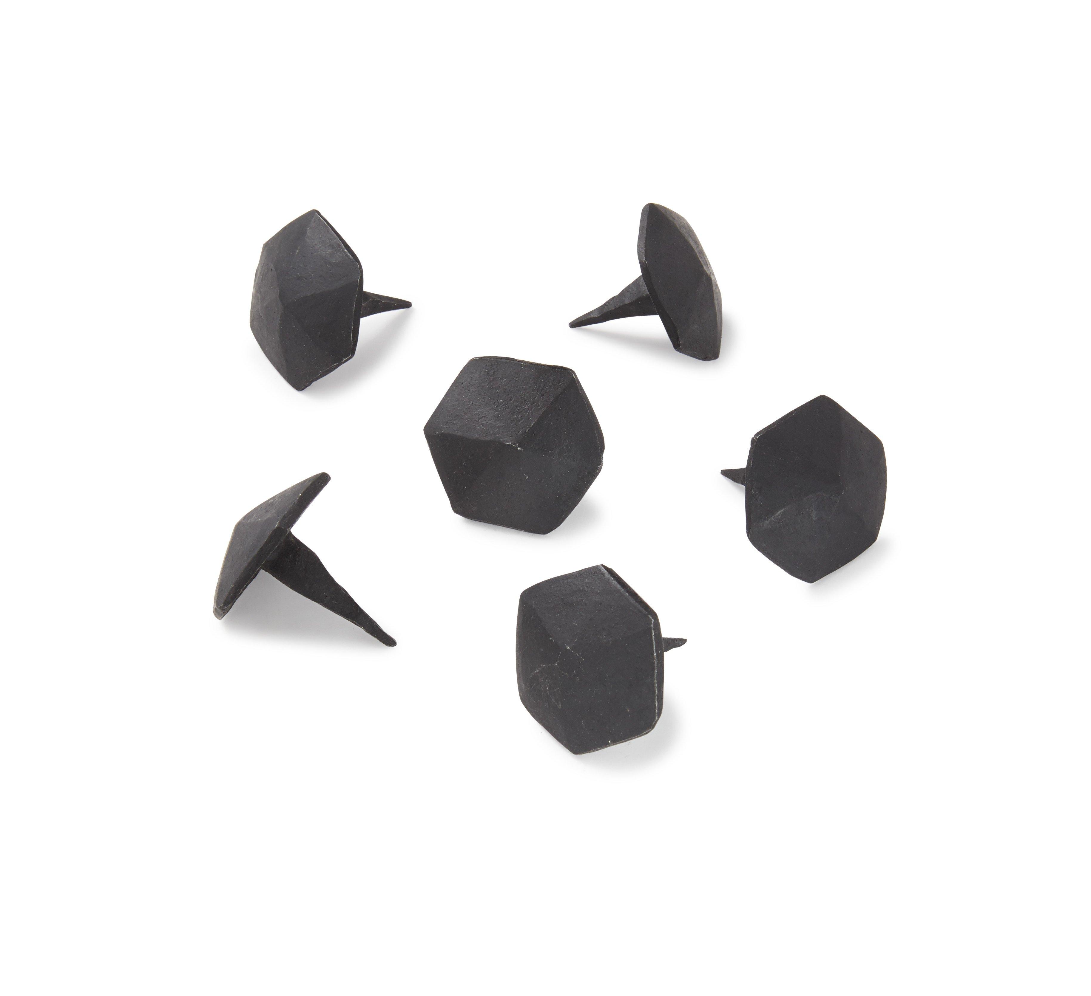 Hand-Forged Iron Hexagon Nail Head Clavos - Set of 6 - Small - Natural ...