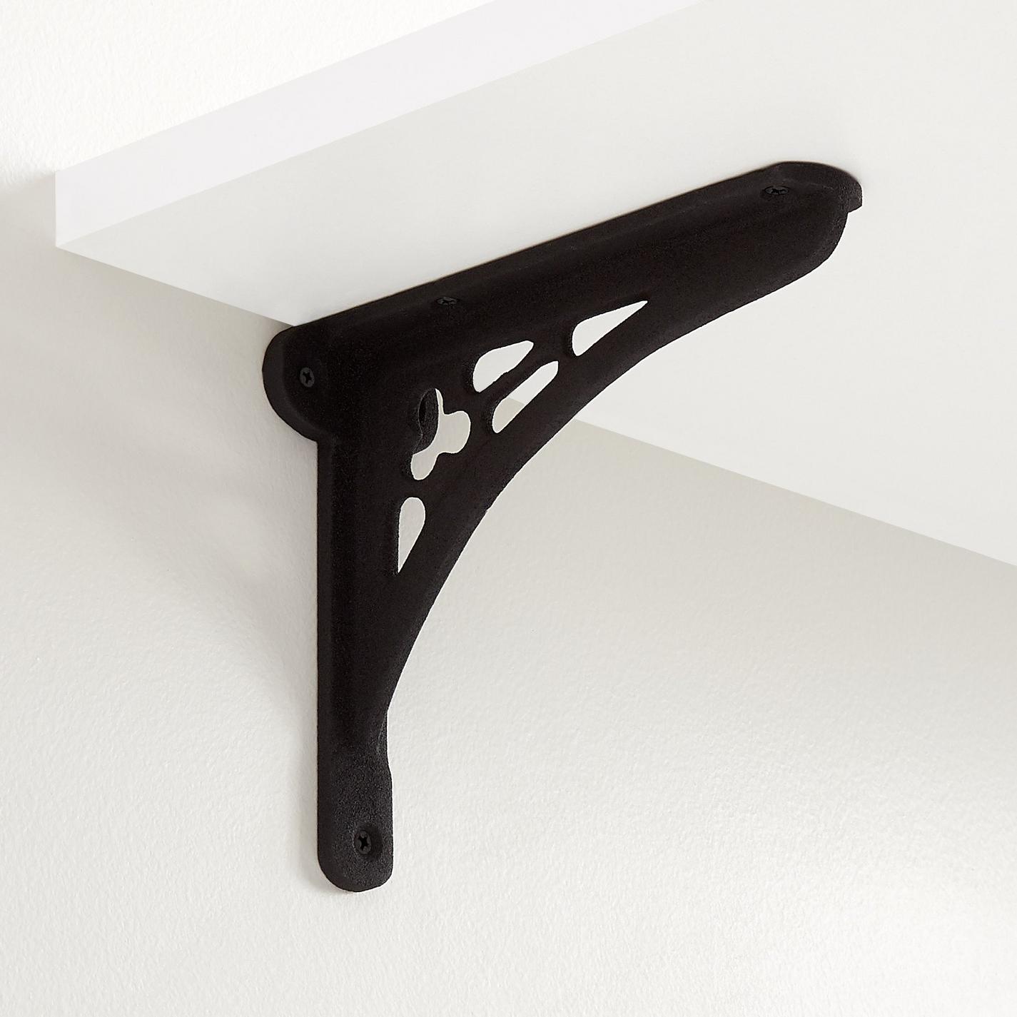 Clover Cast Iron Shelf Bracket - Black Powder Coat | Signature Hardware