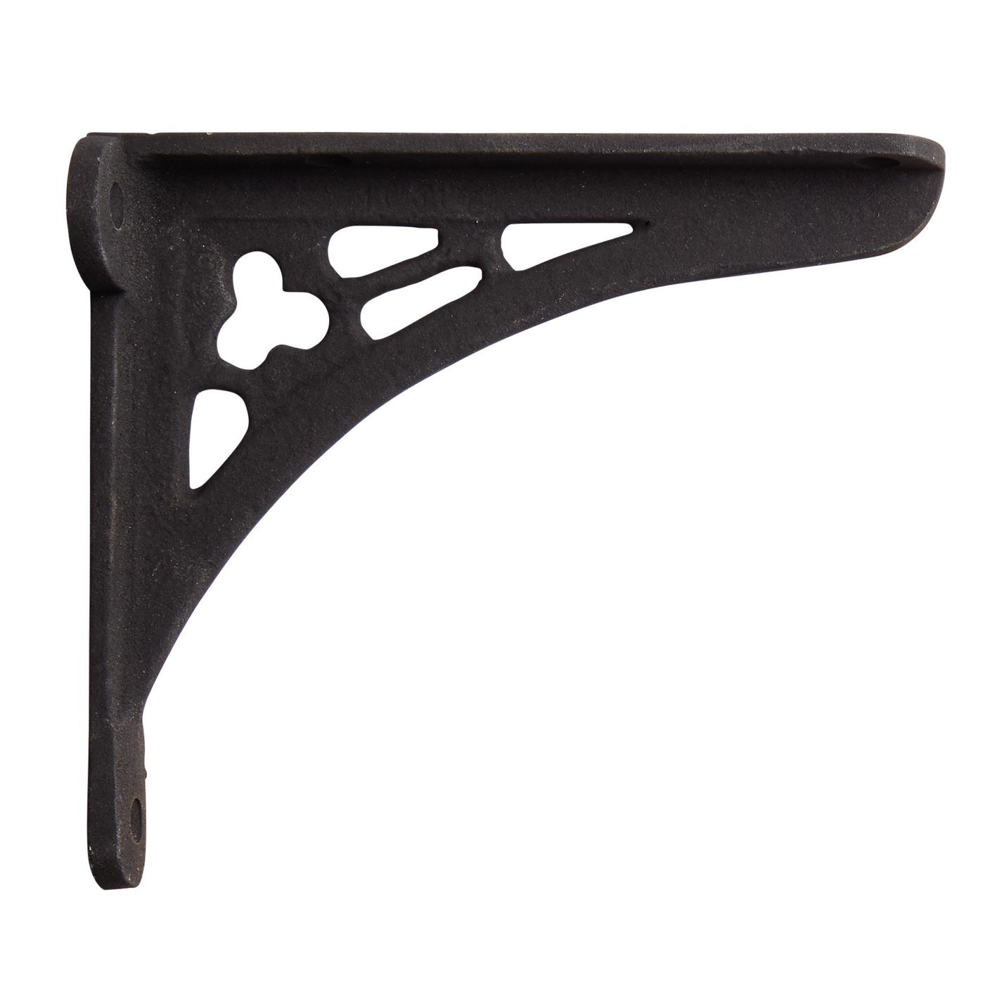Clover Cast Iron Shelf Bracket - Black Powder Coat | Signature Hardware