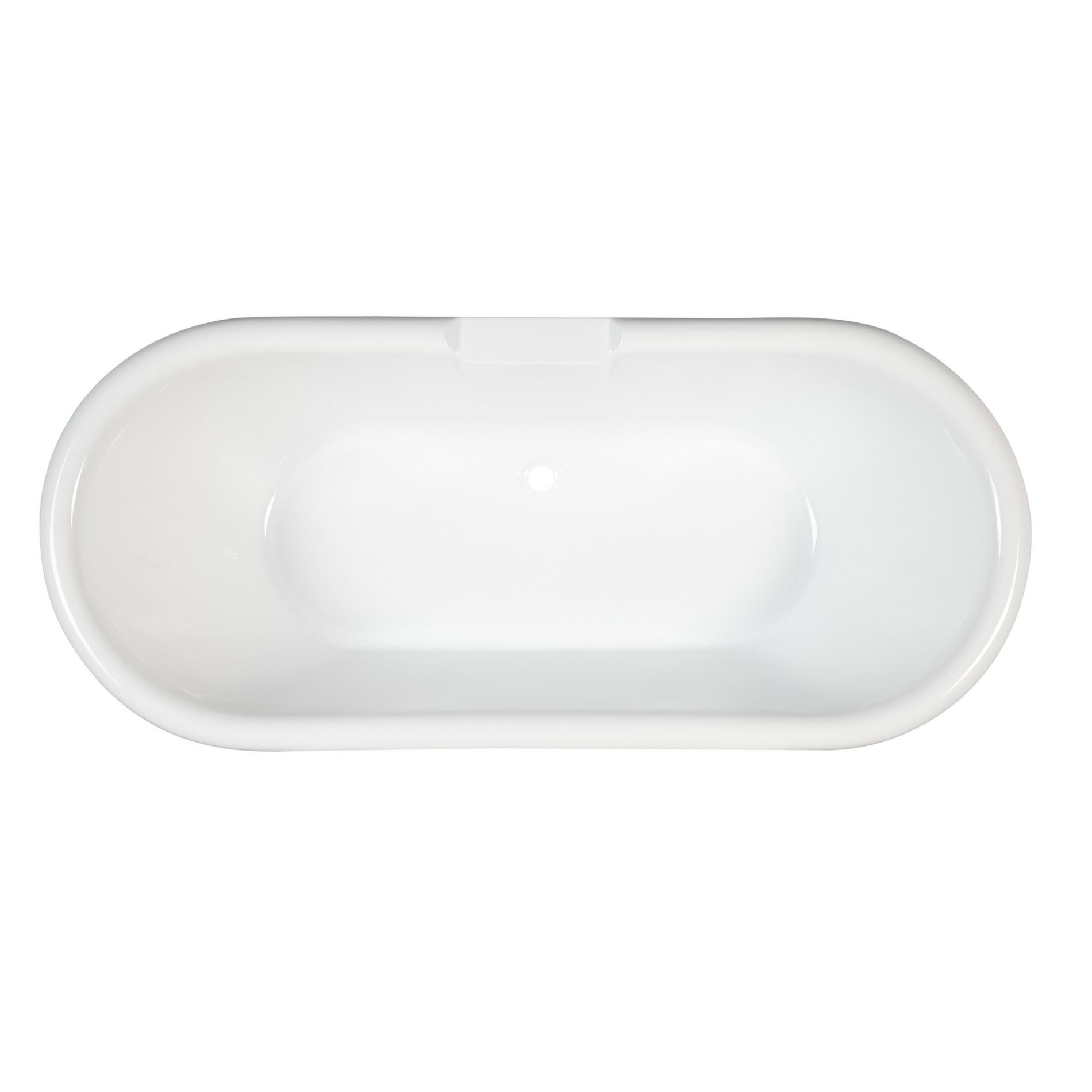 69" Audrey Acrylic Double-Ended Clawfoot Soaking Tub - White - No Holes ...