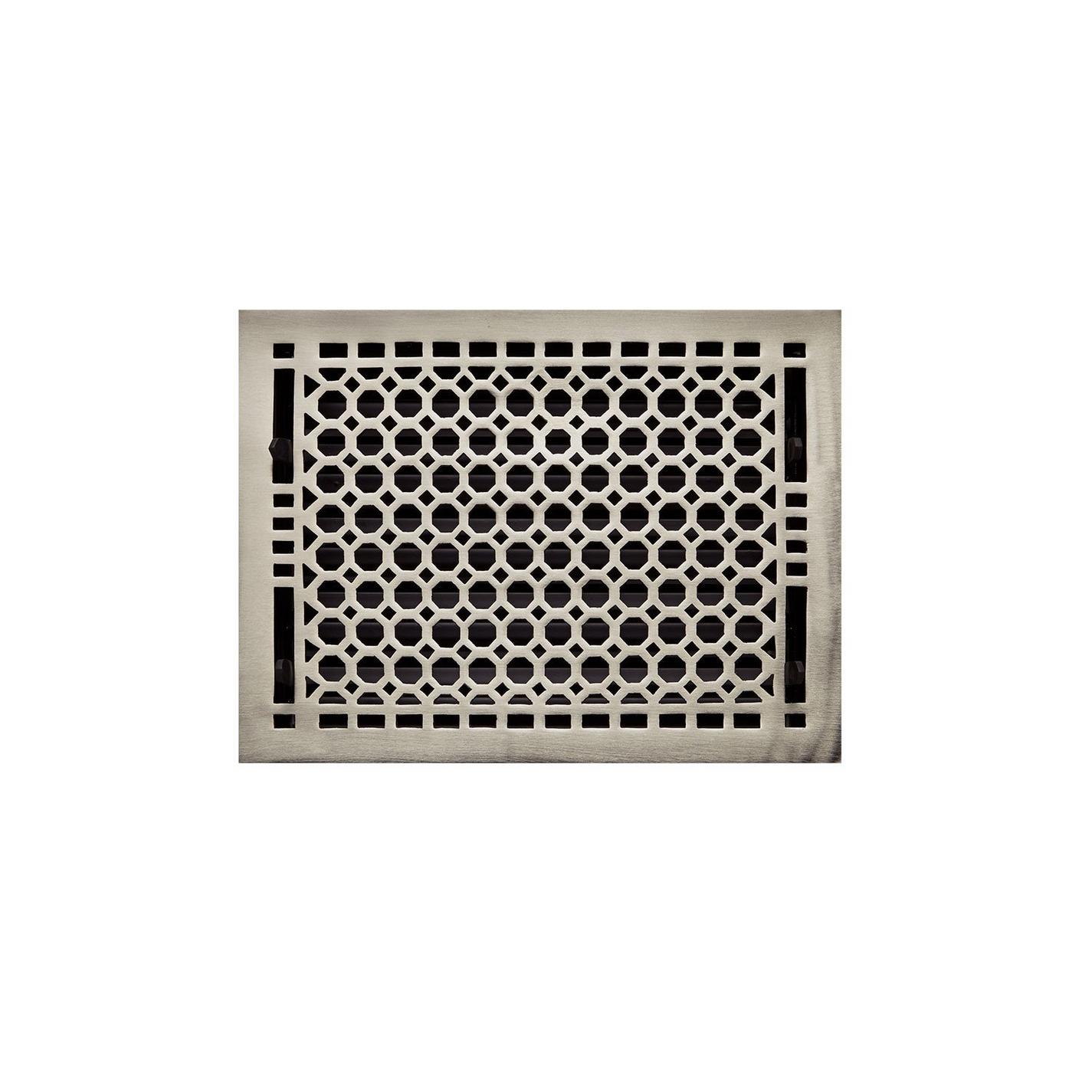 Honeycomb Brass Floor Register - Brushed Nickel 9" x 12" (10-1/4" x 13 ...