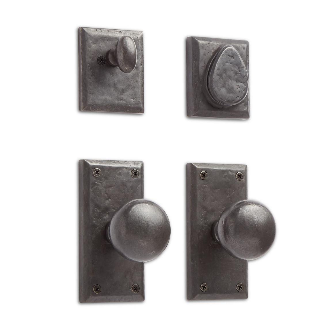 Ellis Solid Bronze Entrance Door Set with Round Knob | Signature Hardware