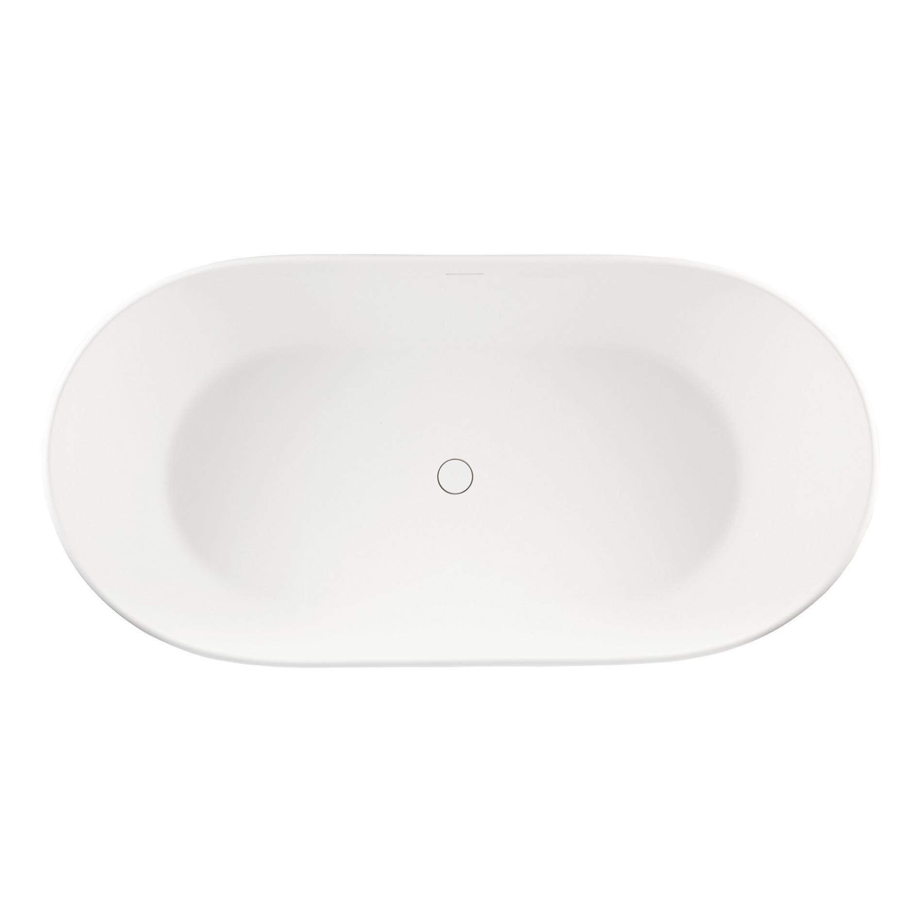 71" Winifred Solid Surface Tub - Integral Overflow & White Drain ...