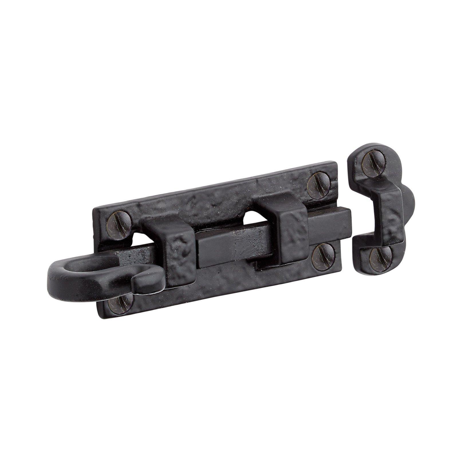 Cast Iron Detailed Slide Bolt - Matte Black Powder Coat | Signature ...