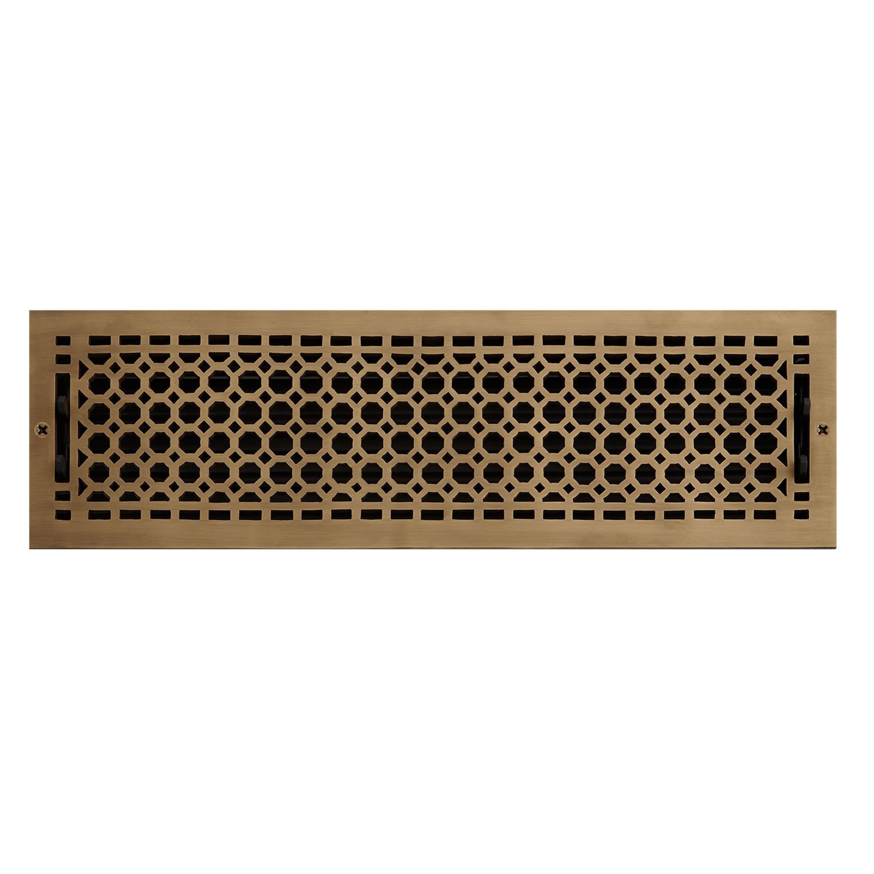 Honeycomb Brass Wall Register - Antique Brass 6"x30" (6-7/8"x30-1/2 ...