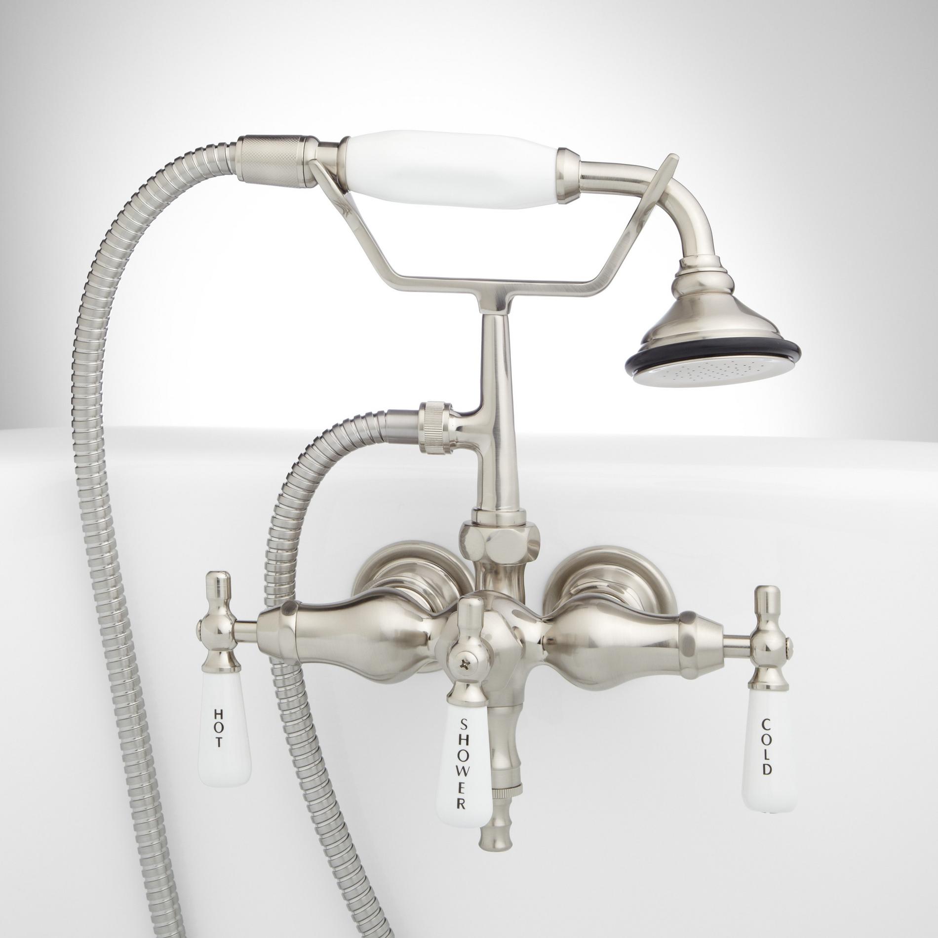 Woodrow Wall-Mount Tub Faucet and Hand Shower - Brushed Nickel ...