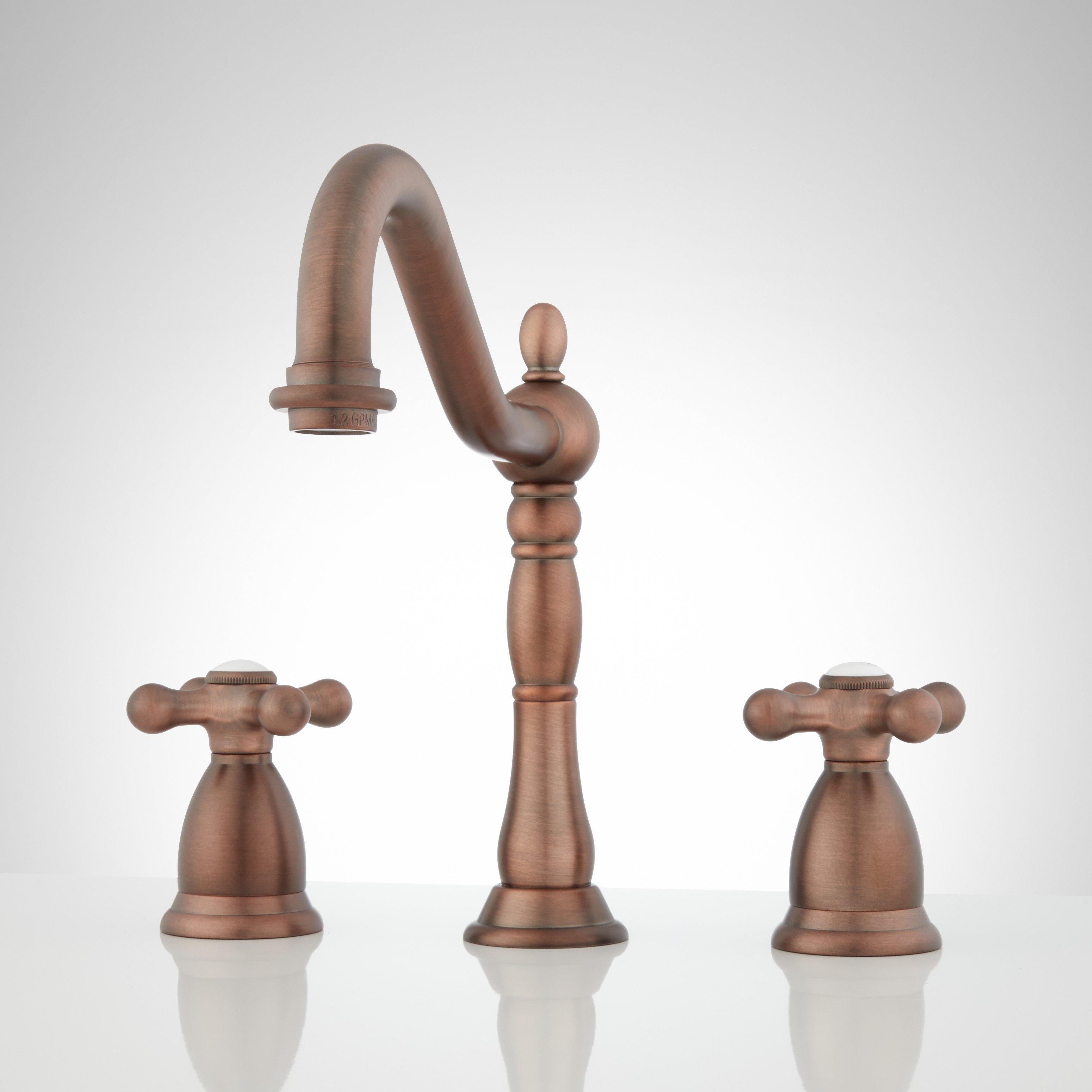 Victorian Widespread Bathroom Faucet - Cross Handles - Oil Rubbed ...