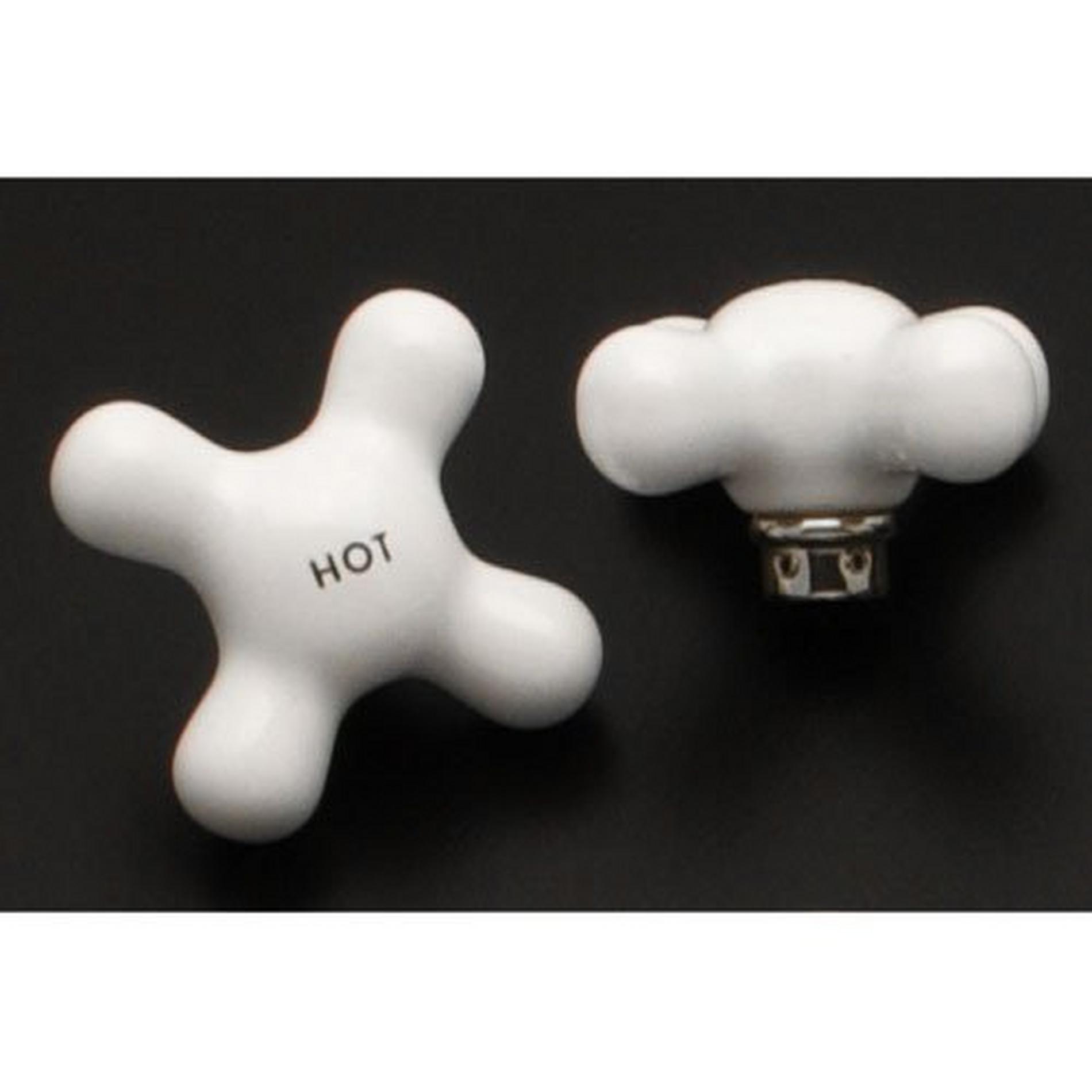 Large Porcelain Cross Handles - Pair of 2 - Polished Brass | Signature ...