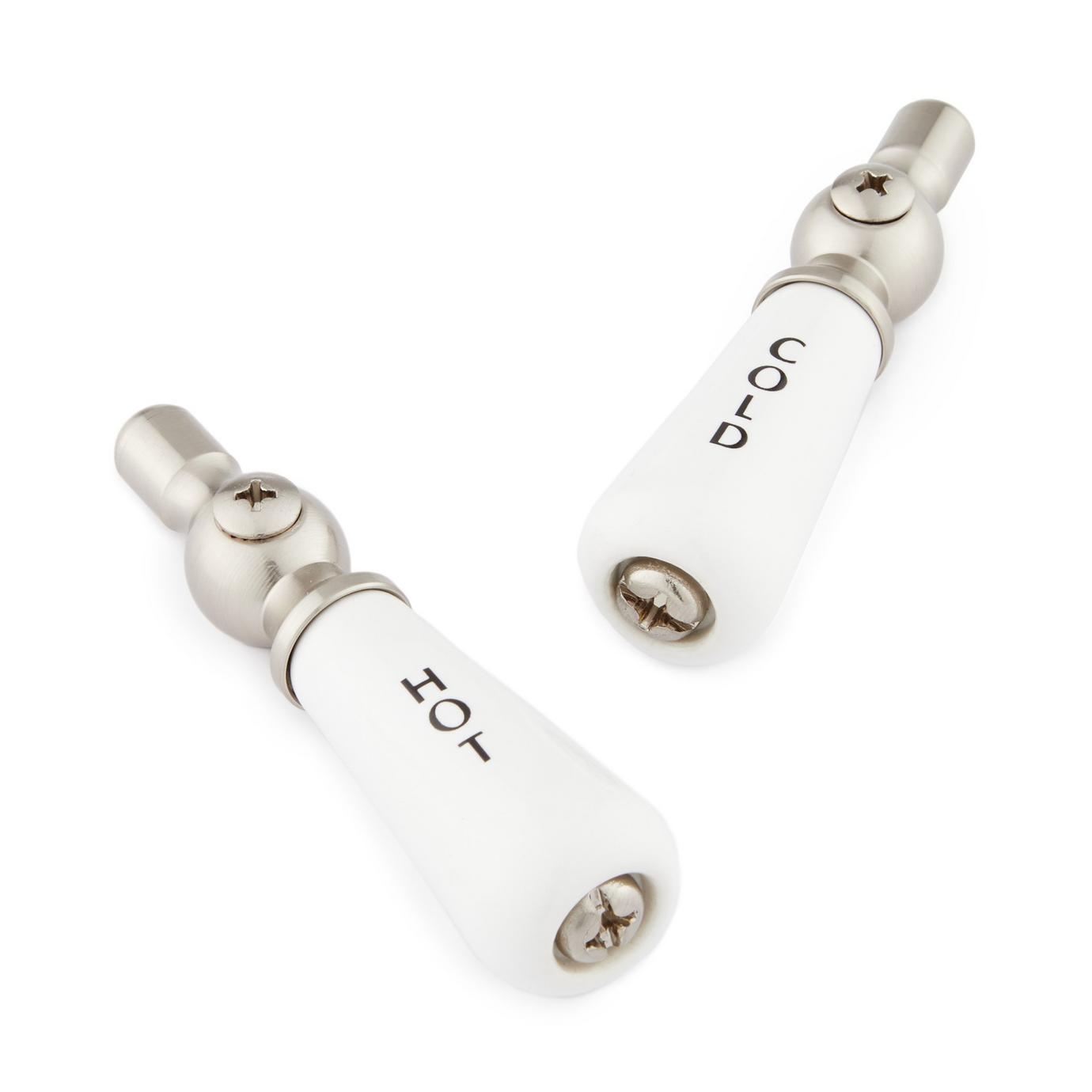 Large Porcelain Cross Handles - Pair of 2 - Polished Brass | Signature ...