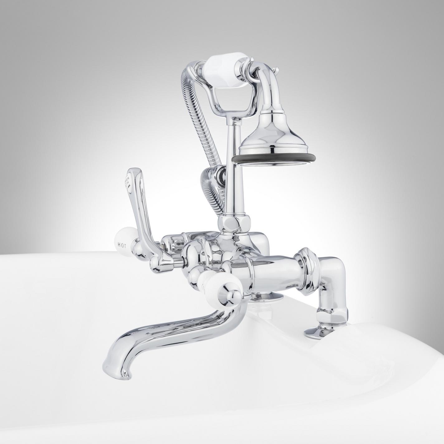 Deck-Mount Telephone Faucet - Porcelain Lever Handles and Deck Couplers ...