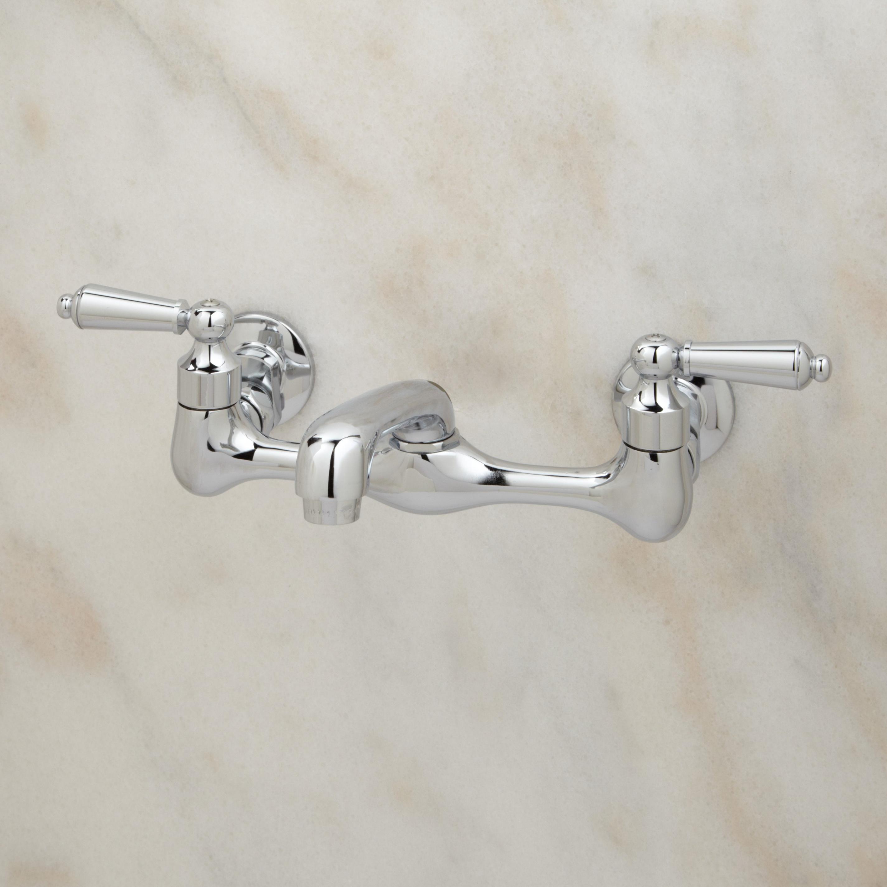 Wall-Mount Faucet with Variable Centers - Chrome | Signature Hardware