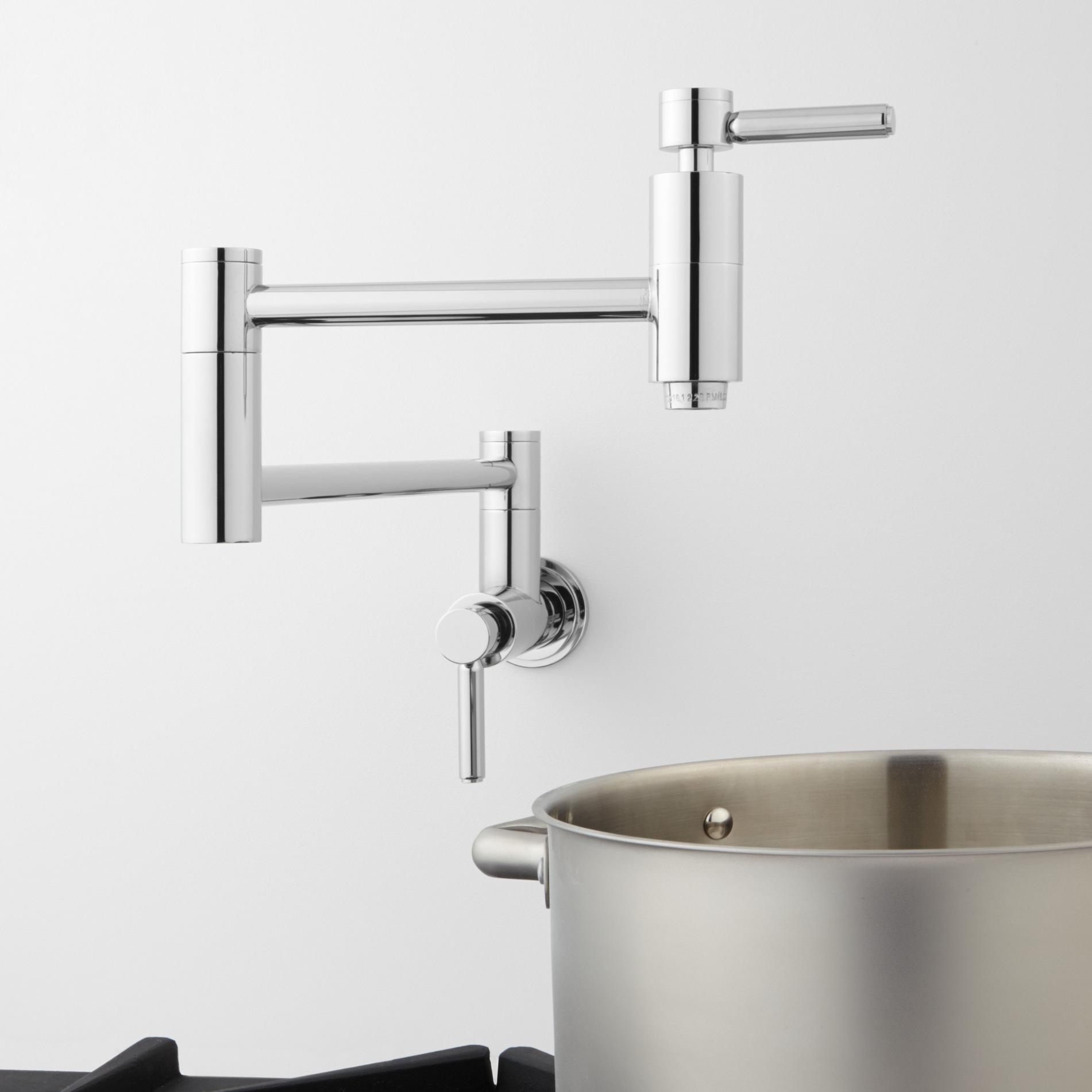 Contemporary Retractable Wall-Mount Pot Filler Faucet | Signature Hardware