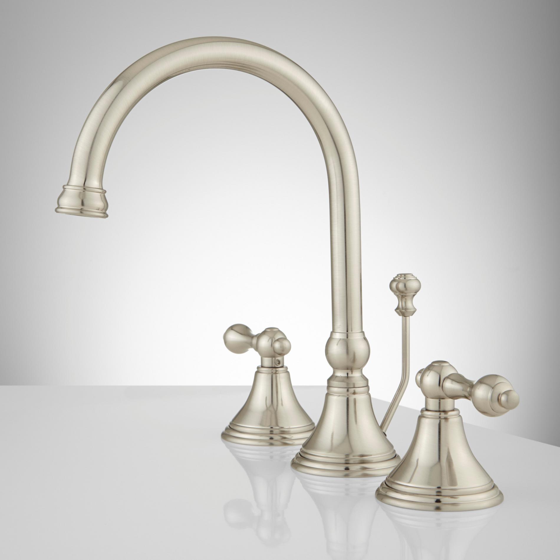Melanie Widespread Gooseneck Bathroom Faucet - Lever Handles ...