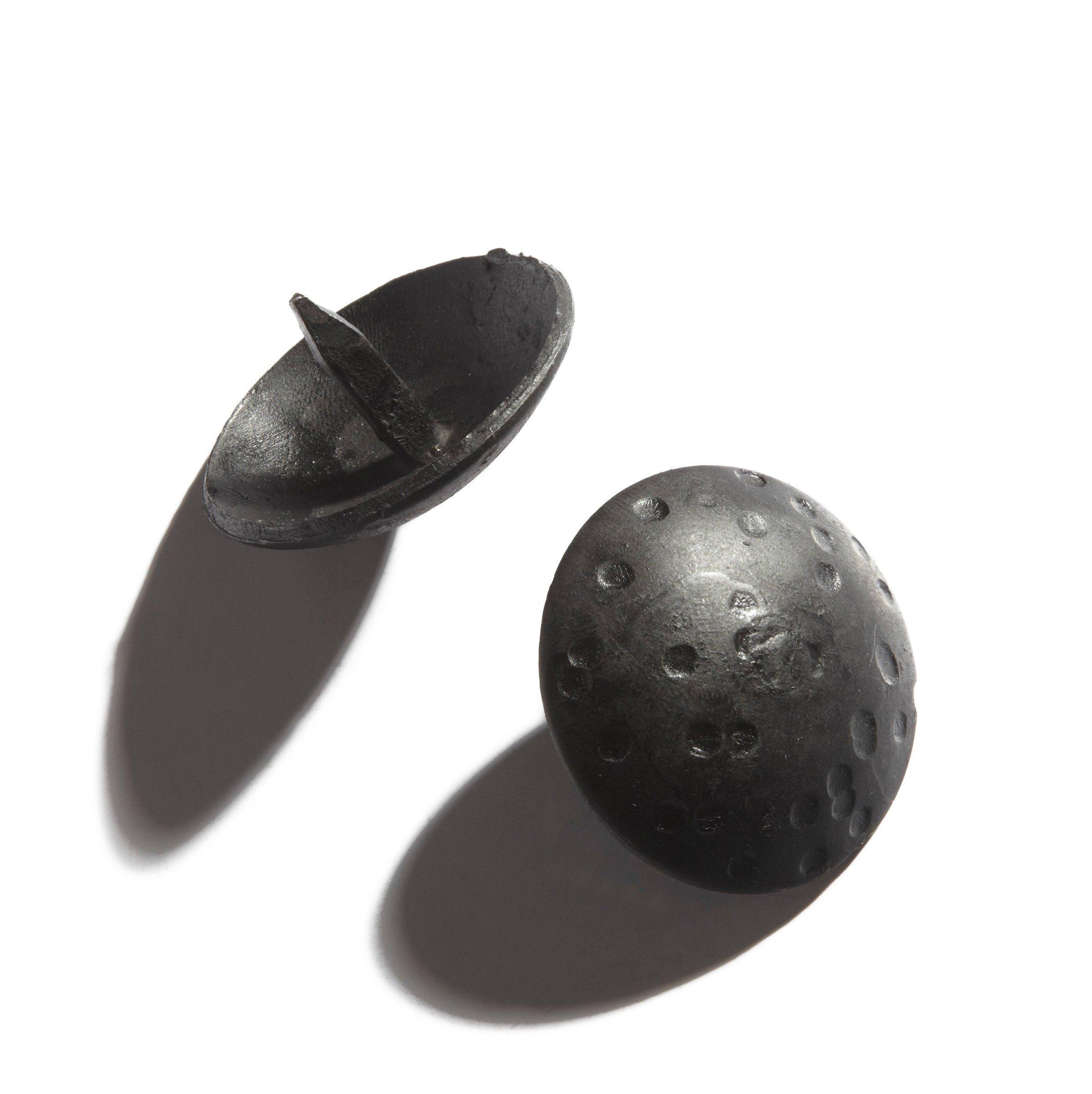 Hand-Forged Iron Round Clavos with 5/8" Nail - Set of 6 - Small - Black ...