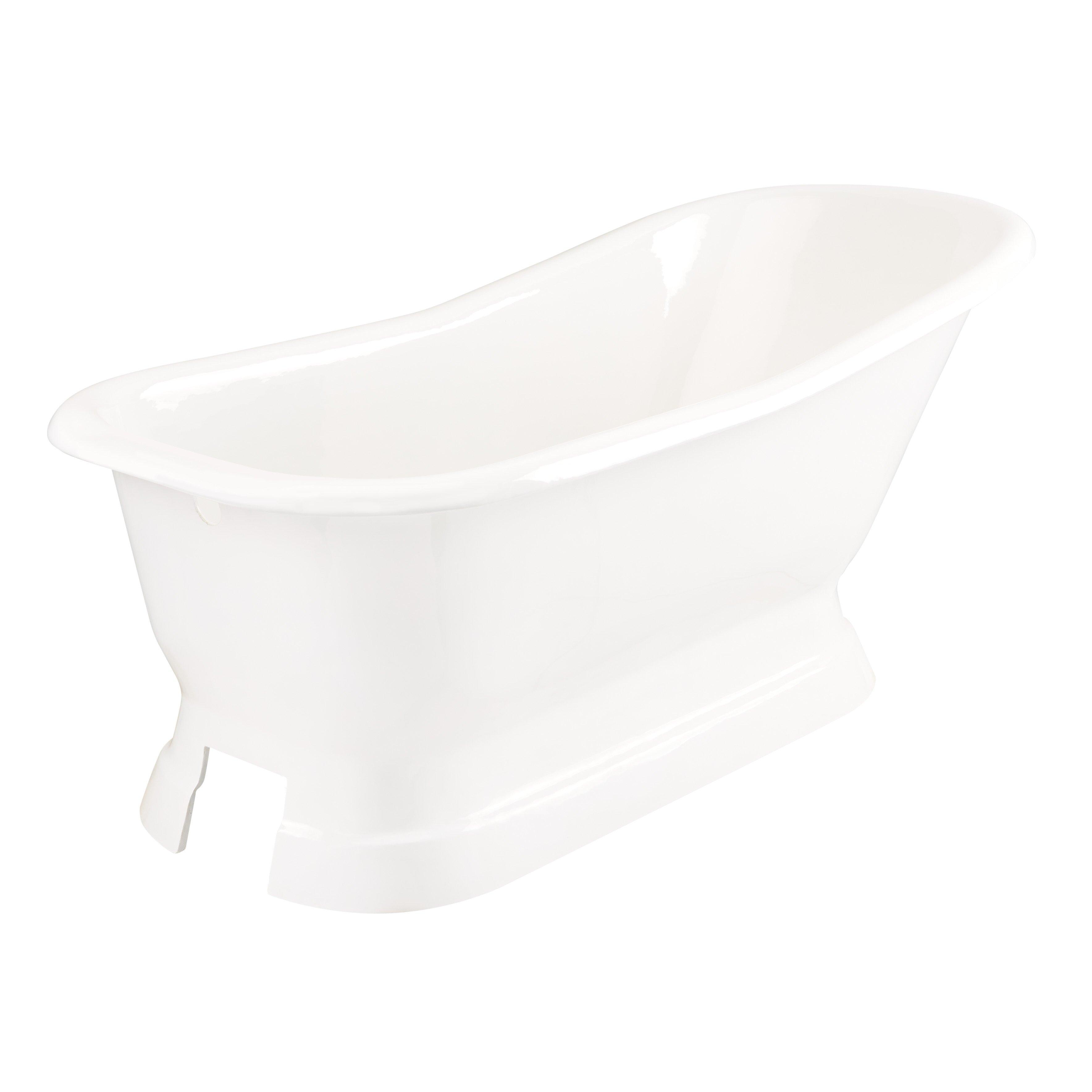 66" Jude Cast Iron Slipper Pedestal Tub - Overflow - Rolled Rim ...