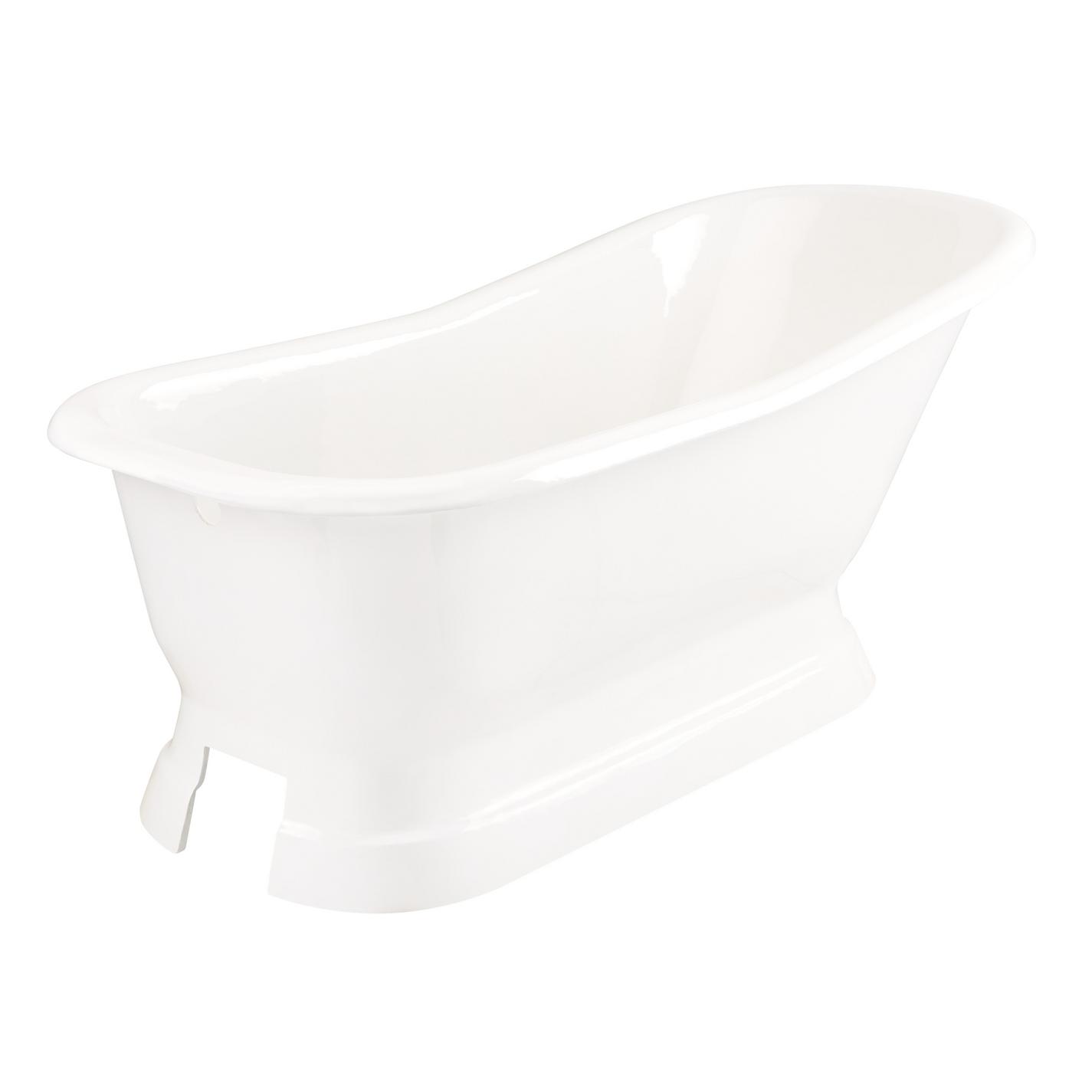 66" Jude Cast Iron Slipper Pedestal Tub - Rolled Rim | Signature Hardware