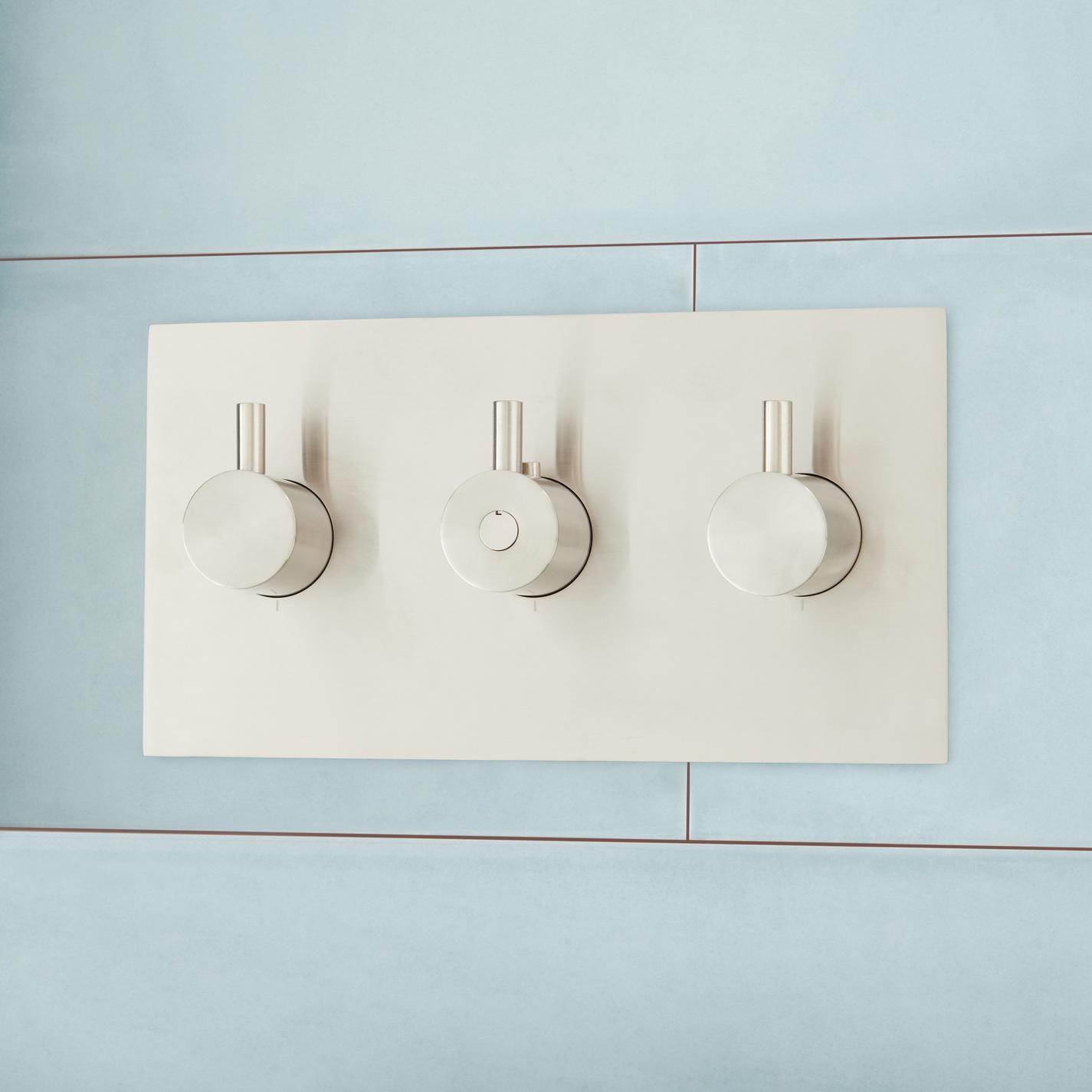 Tosca Thermostatic Shower System with Rainfall Shower and Hand Shower ...
