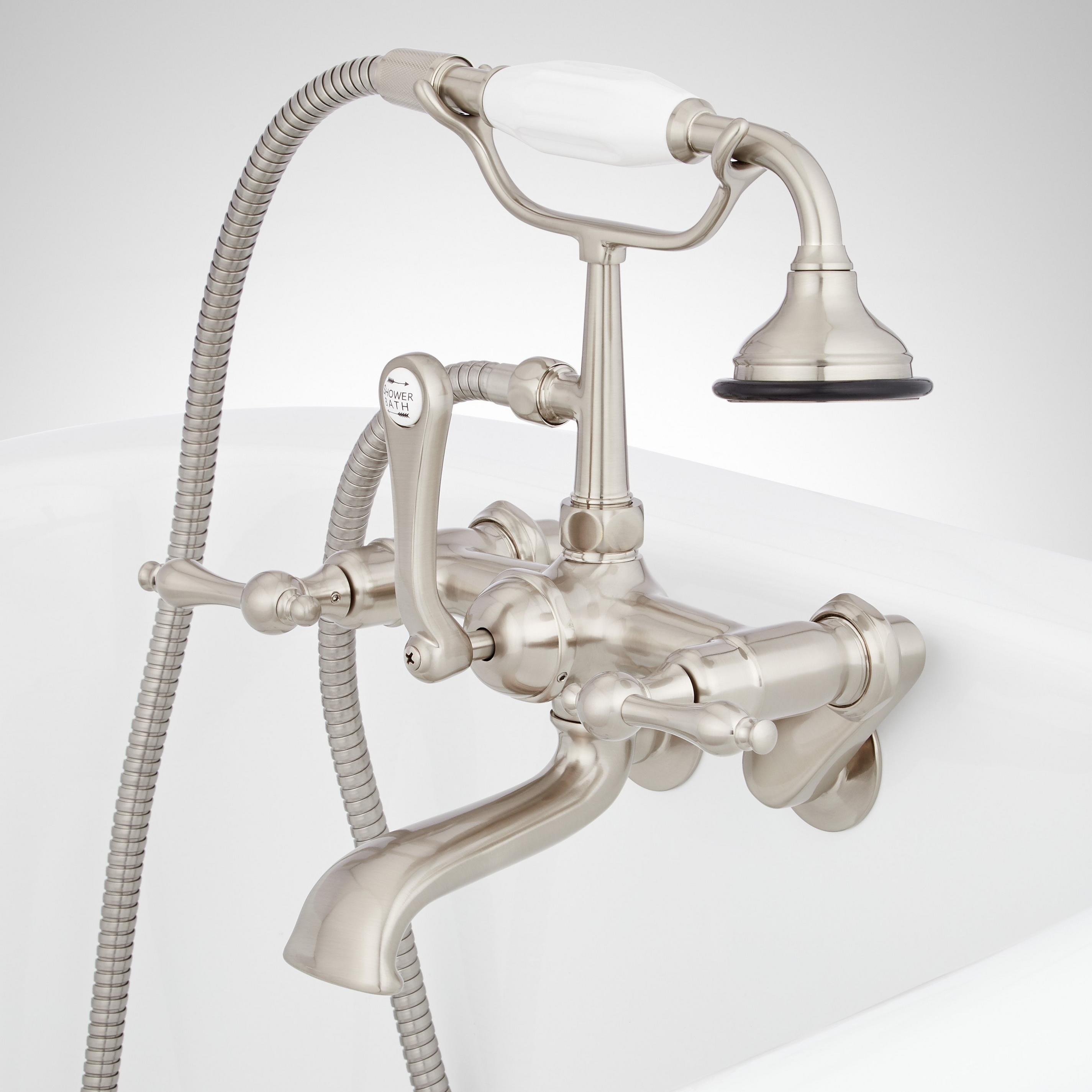 Tub Wall-Mount Telephone Faucet & Hand Shower - Lever Handle ...