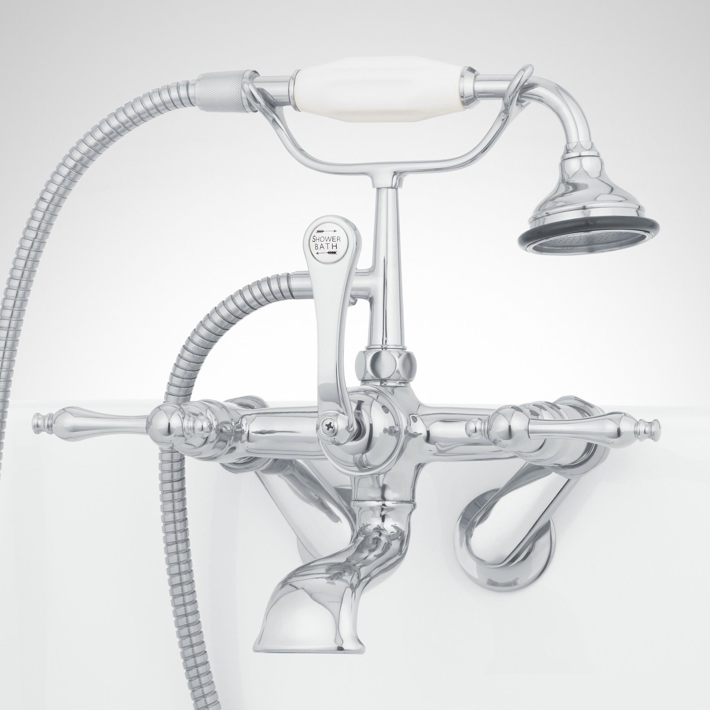 Tub Wall-Mount Telephone Faucet & Hand Shower - Lever Handle ...