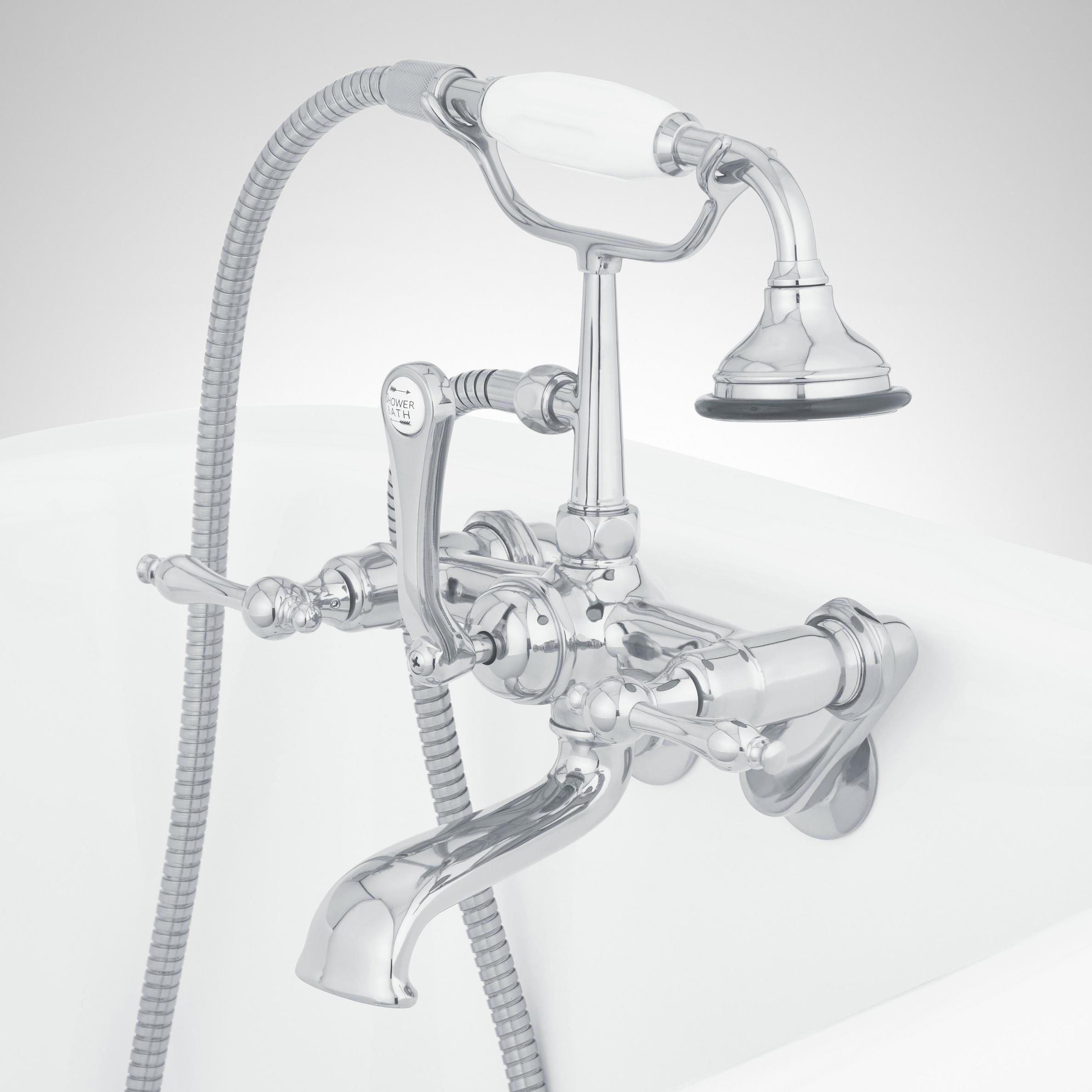 Tub Wall-Mount Telephone Faucet & Hand Shower - Lever Handle ...