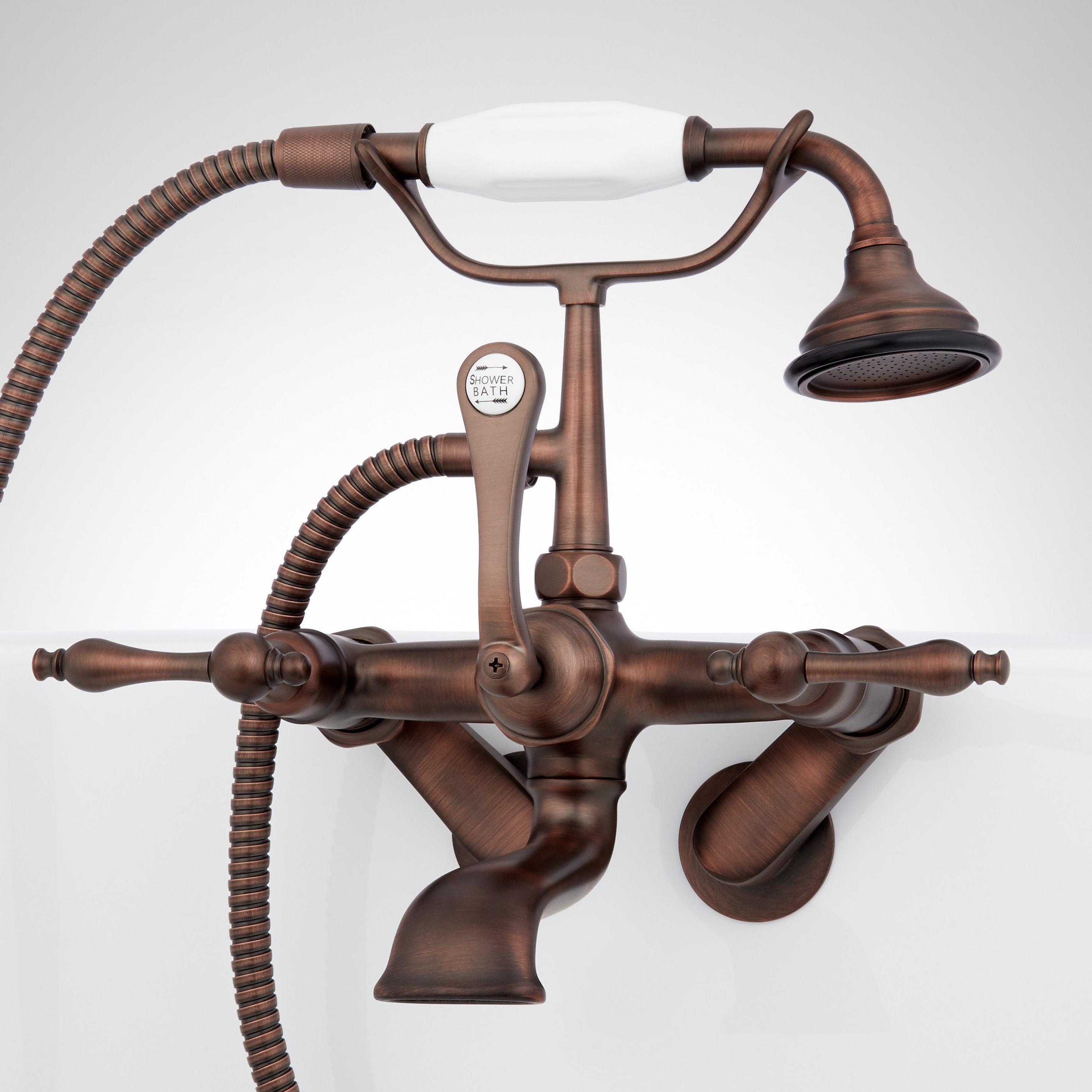 Tub Wall-Mount Telephone Faucet & Hand Shower - Lever Handle ...