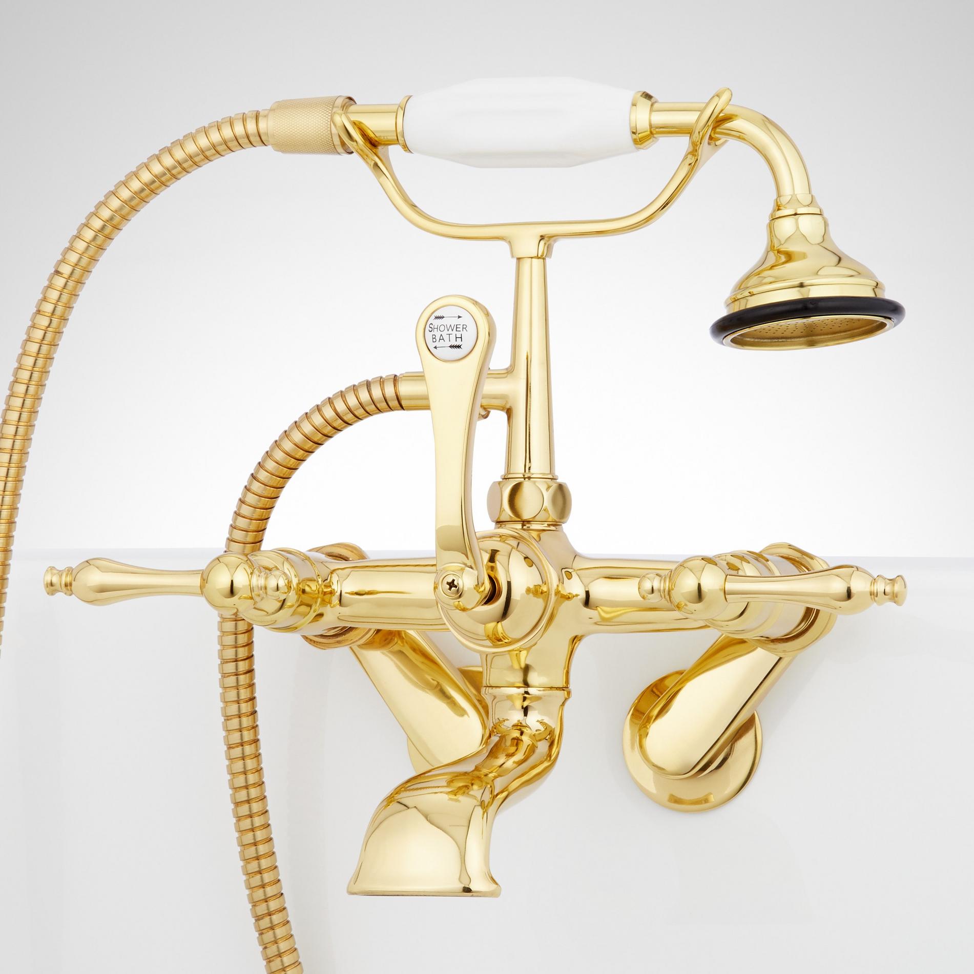 Tub Wall-Mount Telephone Faucet & Hand Shower - Lever Handle ...