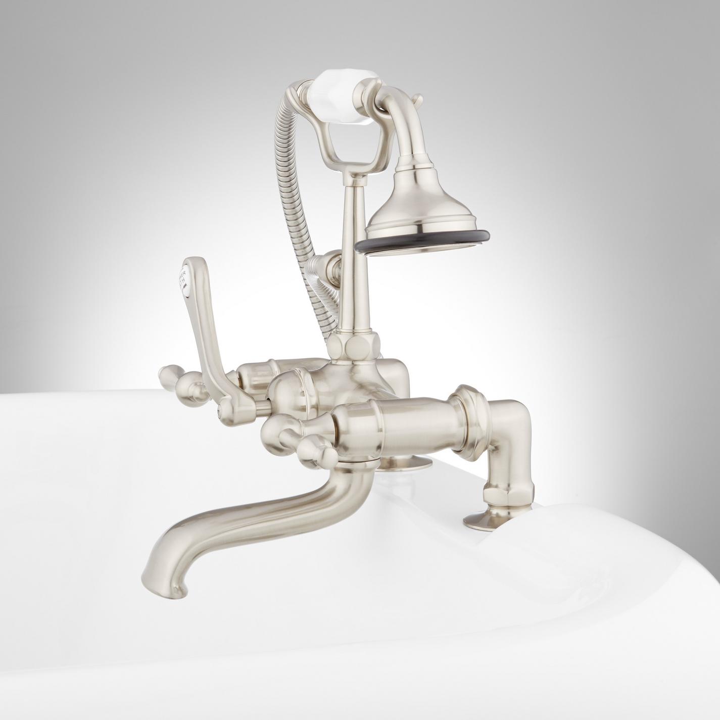Deck-Mount Telephone Tub Faucet with Lever Handles and Deck Couplers ...