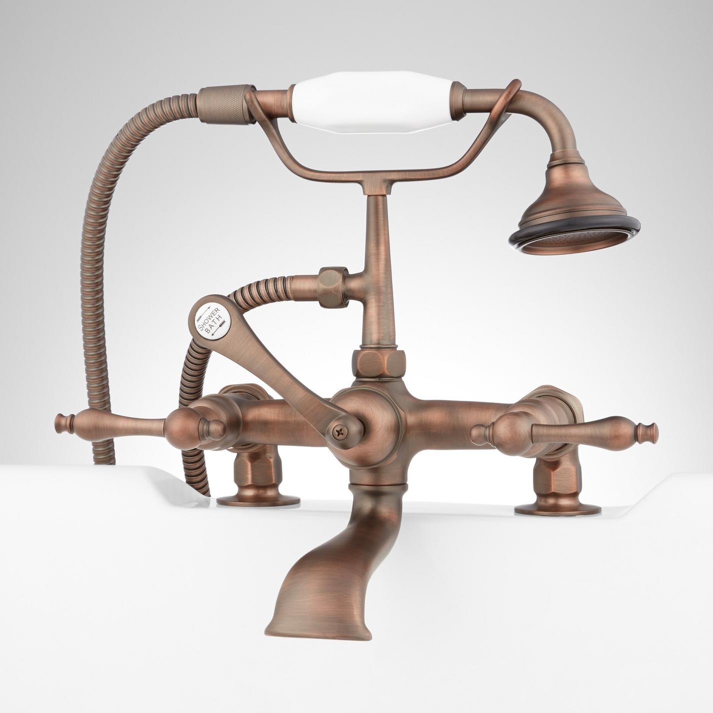 Deck-Mount Telephone Tub Faucet with Lever Handles and Deck Couplers ...